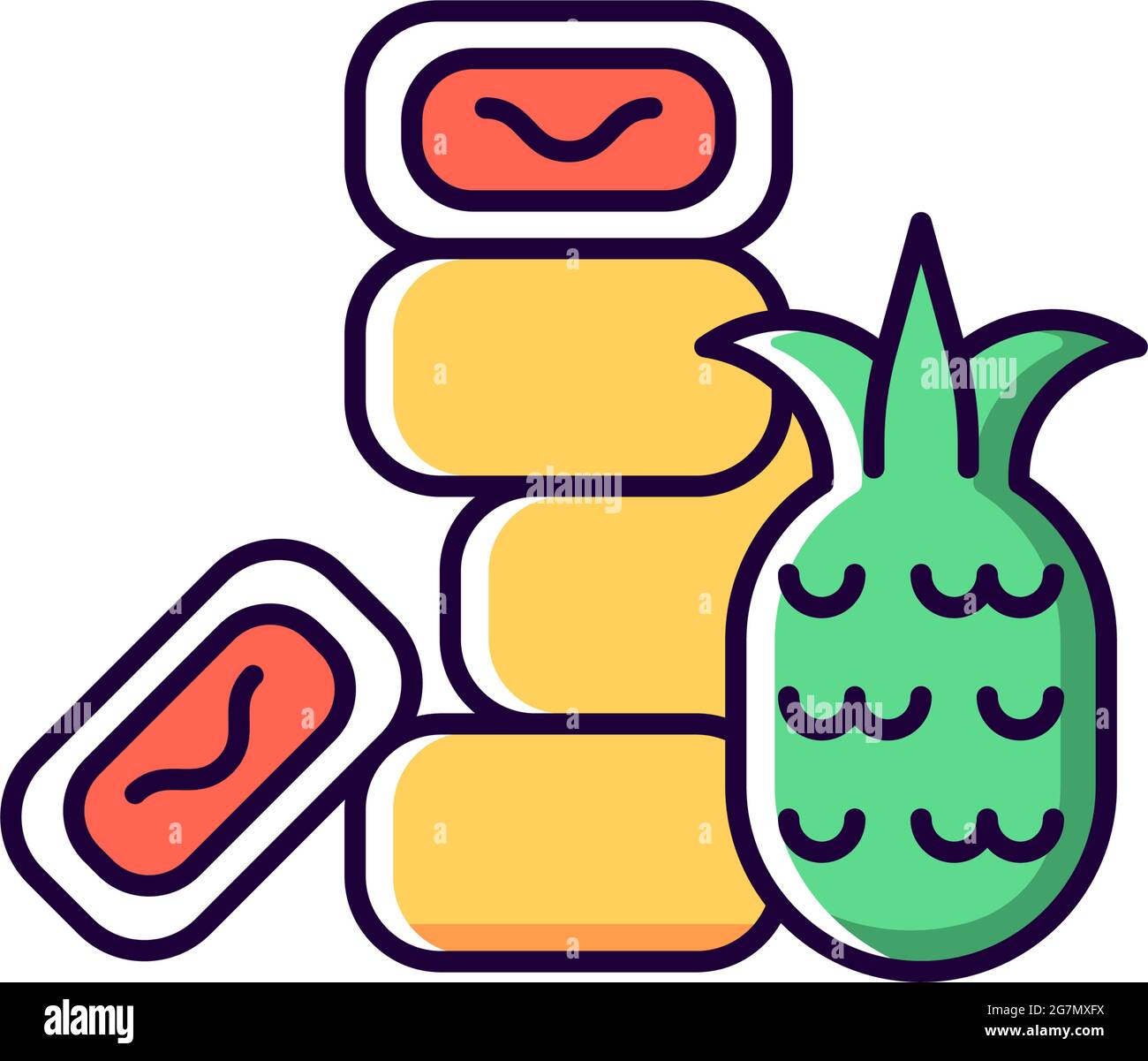 Pineapple jam line icon Stock Vector Images - Alamy