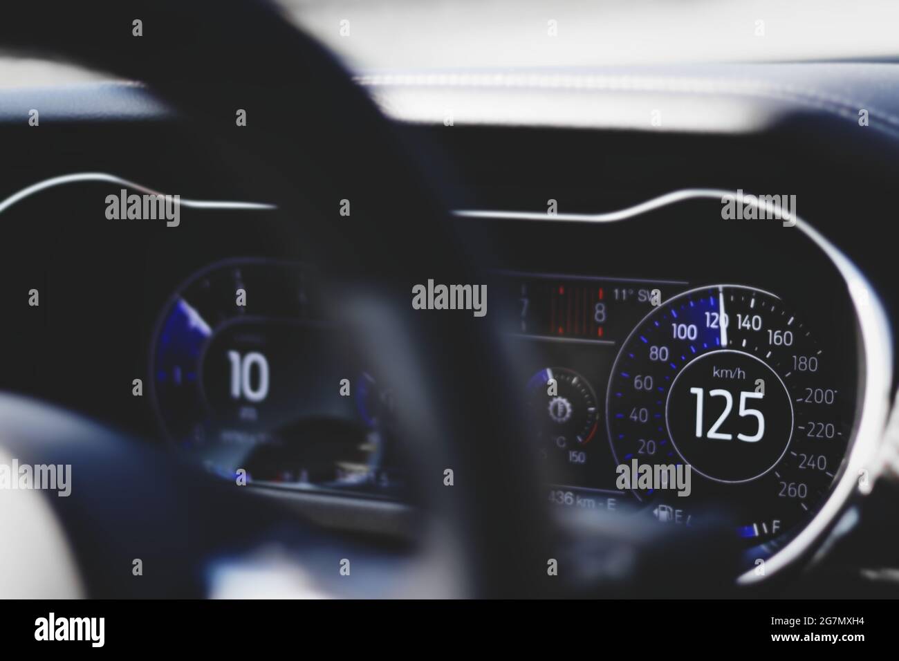 Closeup shot of a car dashboard with a speedometer Stock Photo - Alamy