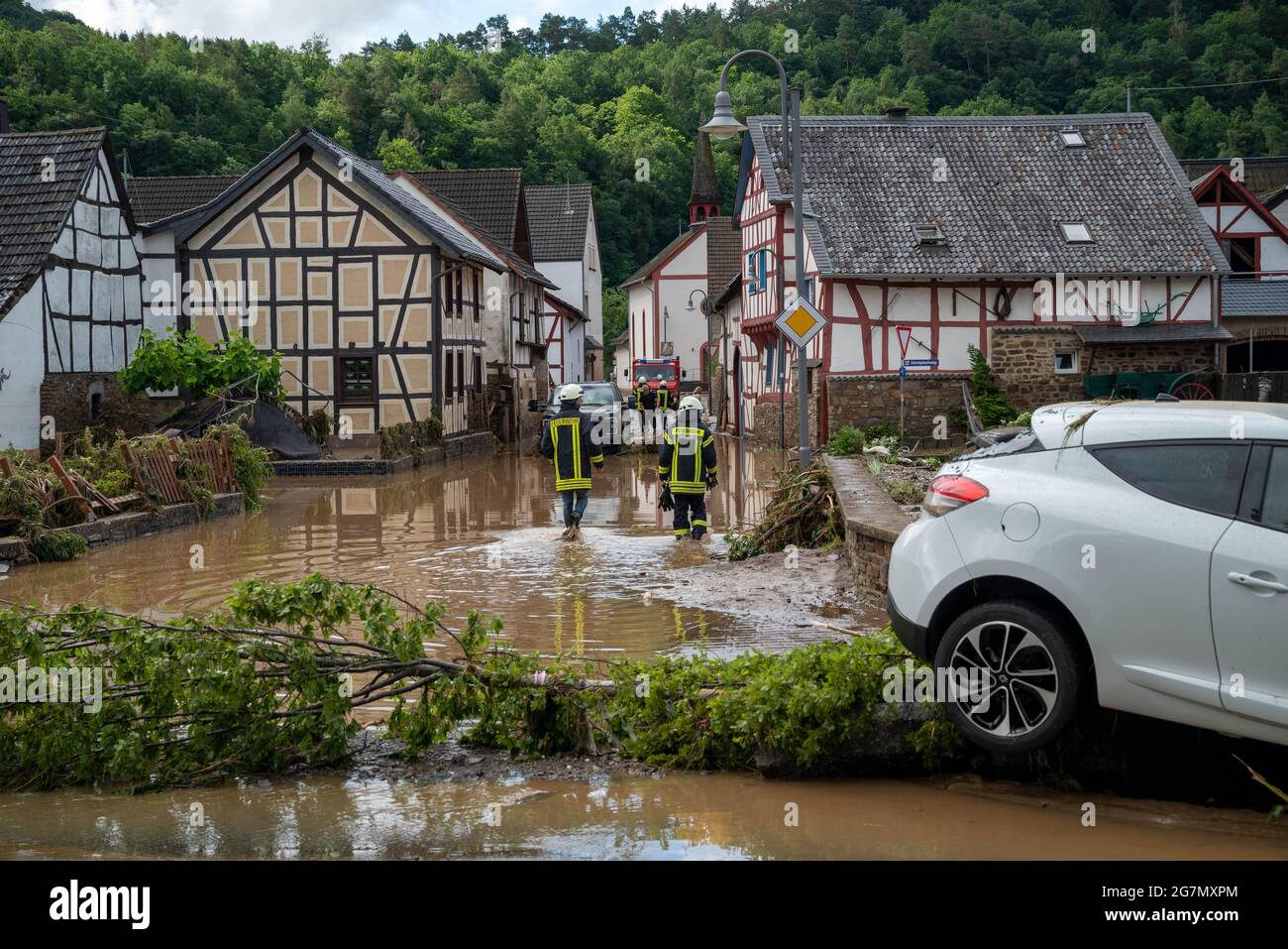 Schuld, Germany. 15th July, 2021. Destruction in the village in the ...