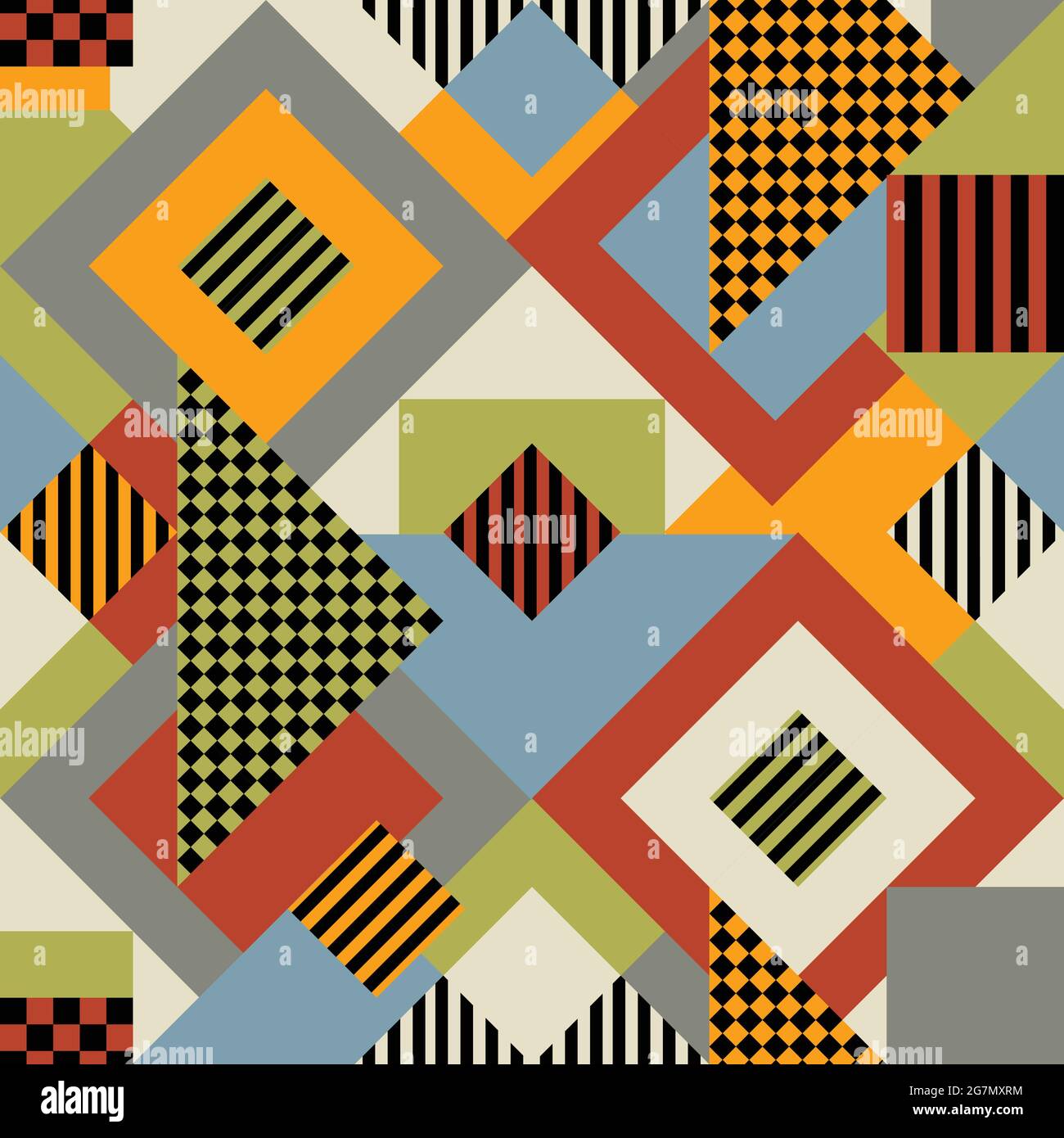 Seamless vector pattern with geometrical shapes brown, grey and yellow ...