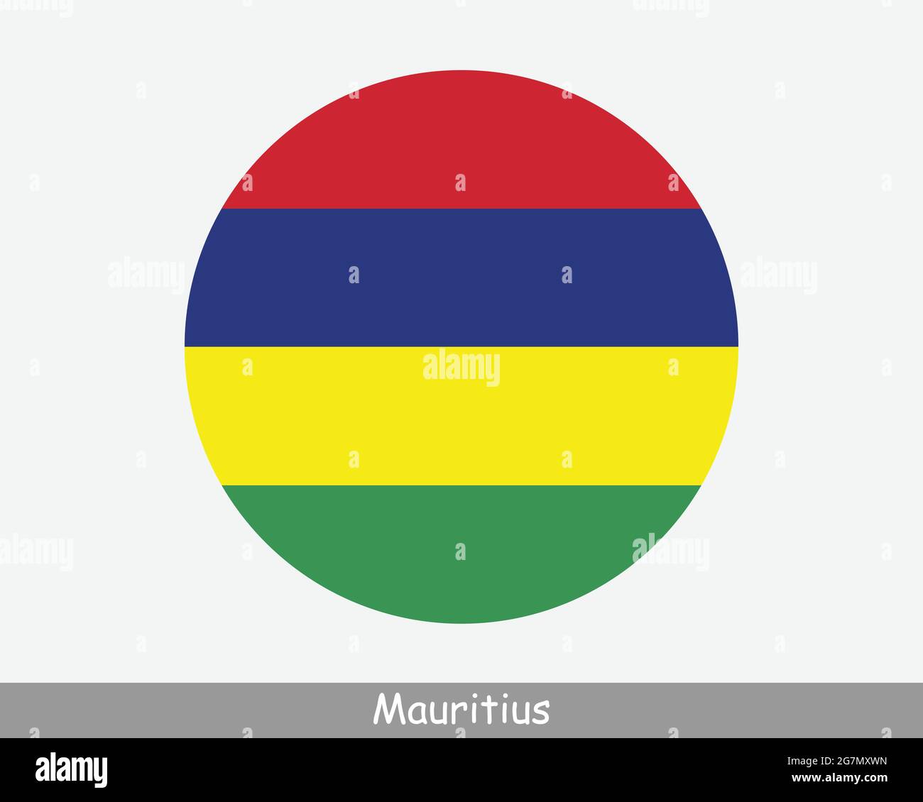 Mauritius Round Circle Flag. Mauritian Circular Button Banner Icon. EPS ...