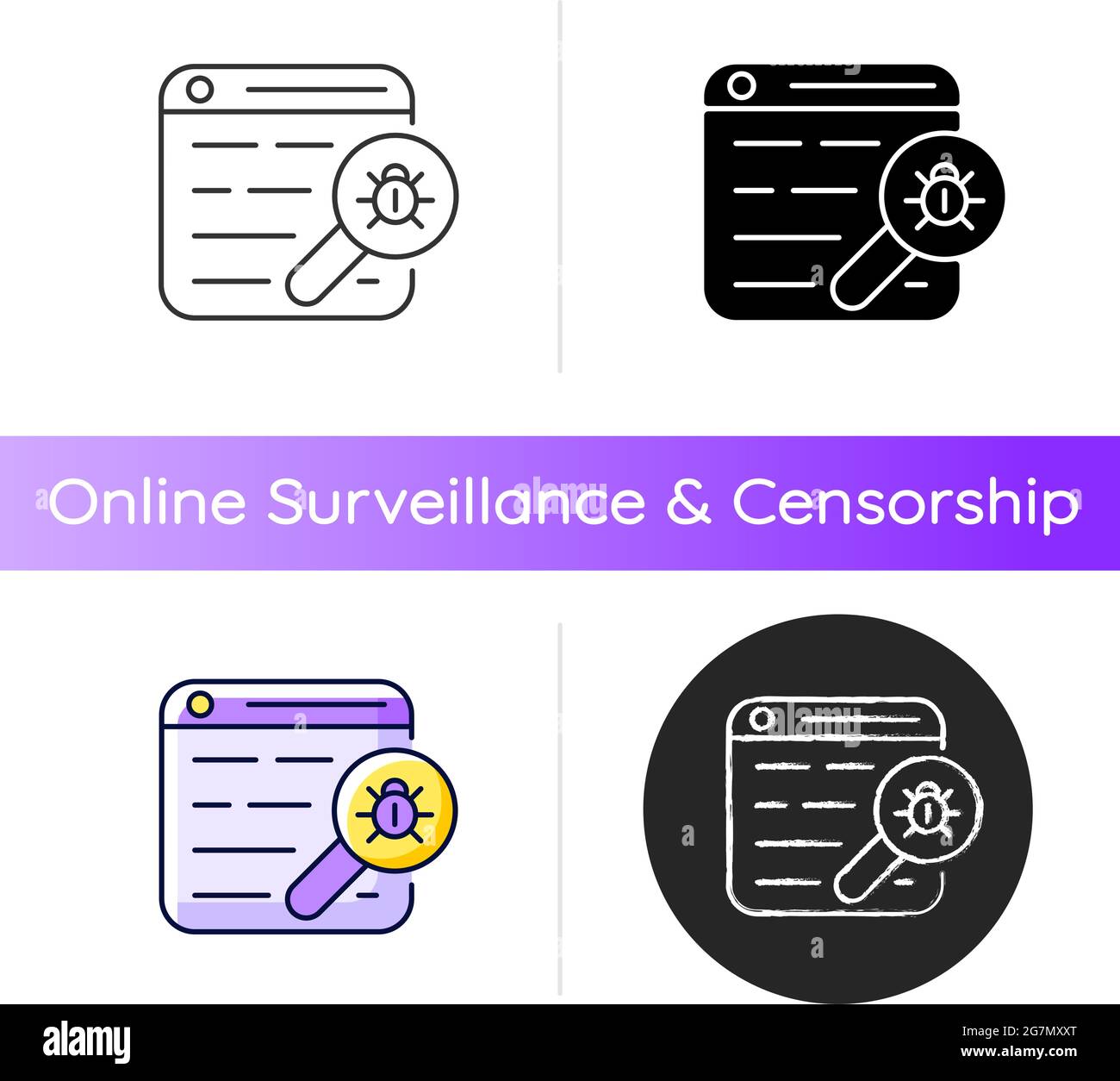 Web bug white linear Stock Vector Images - Alamy