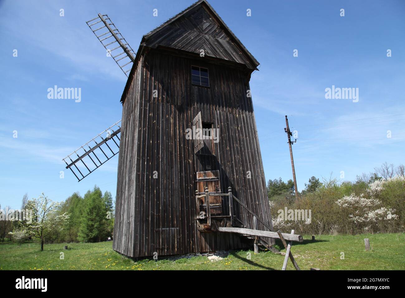 Windmill, open-air Tokarnia, Świetokrzyskie, Poland, old wooden ...