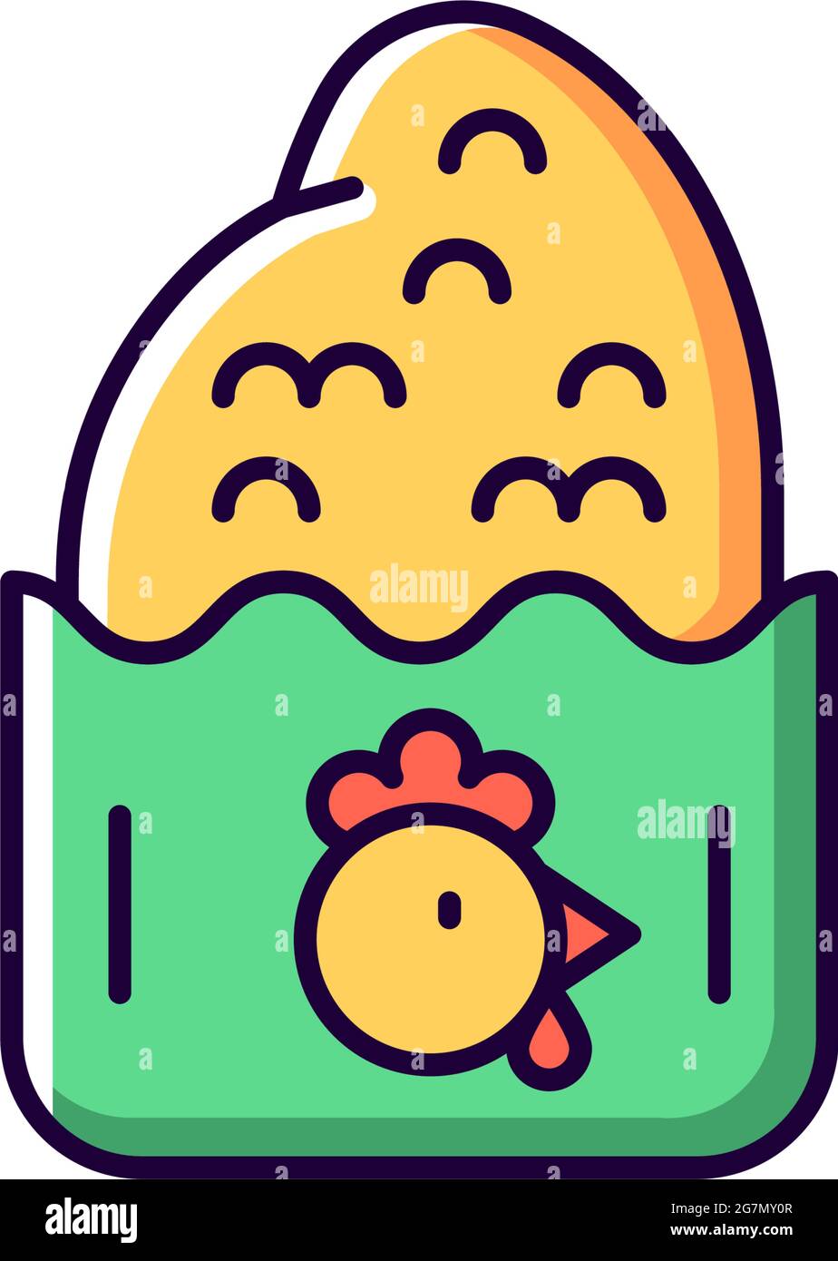 Crispy chicken cutlet RGB color icon Stock Vector Image & Art - Alamy