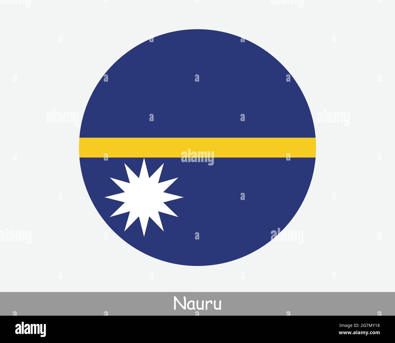Nauru Round Circle Flag. Nauruan Circular Button Banner Icon. EPS ...