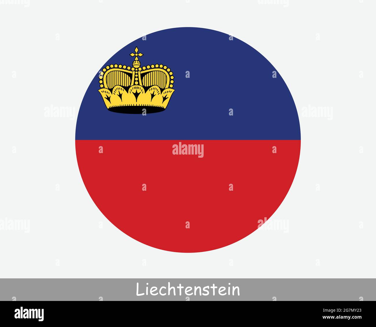 Liechtenstein Round Circle Flag. Liechtensteiner Circular Button Banner ...