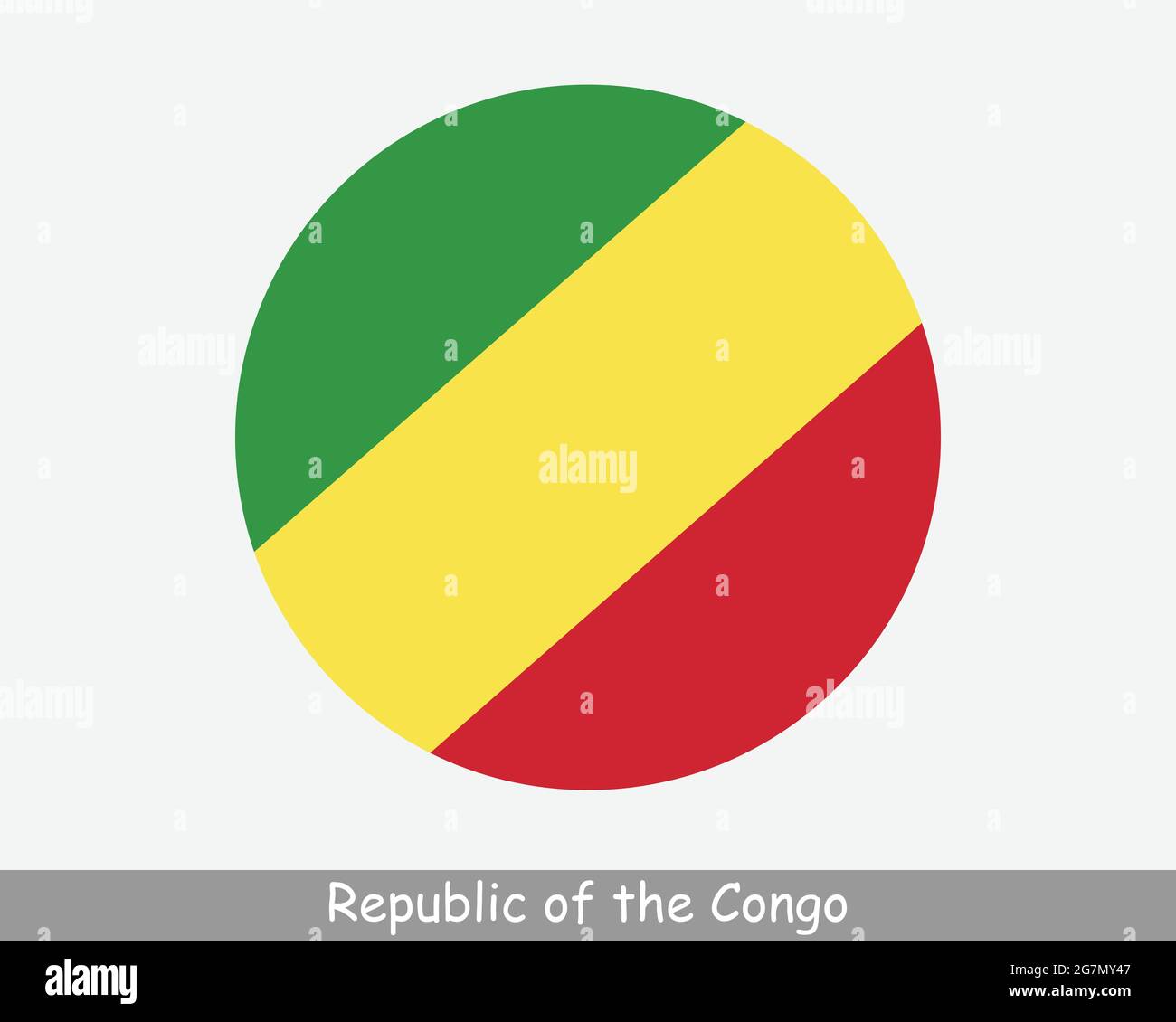 Republic of the Congo Round Circle Flag. Congolese Circular Button ...