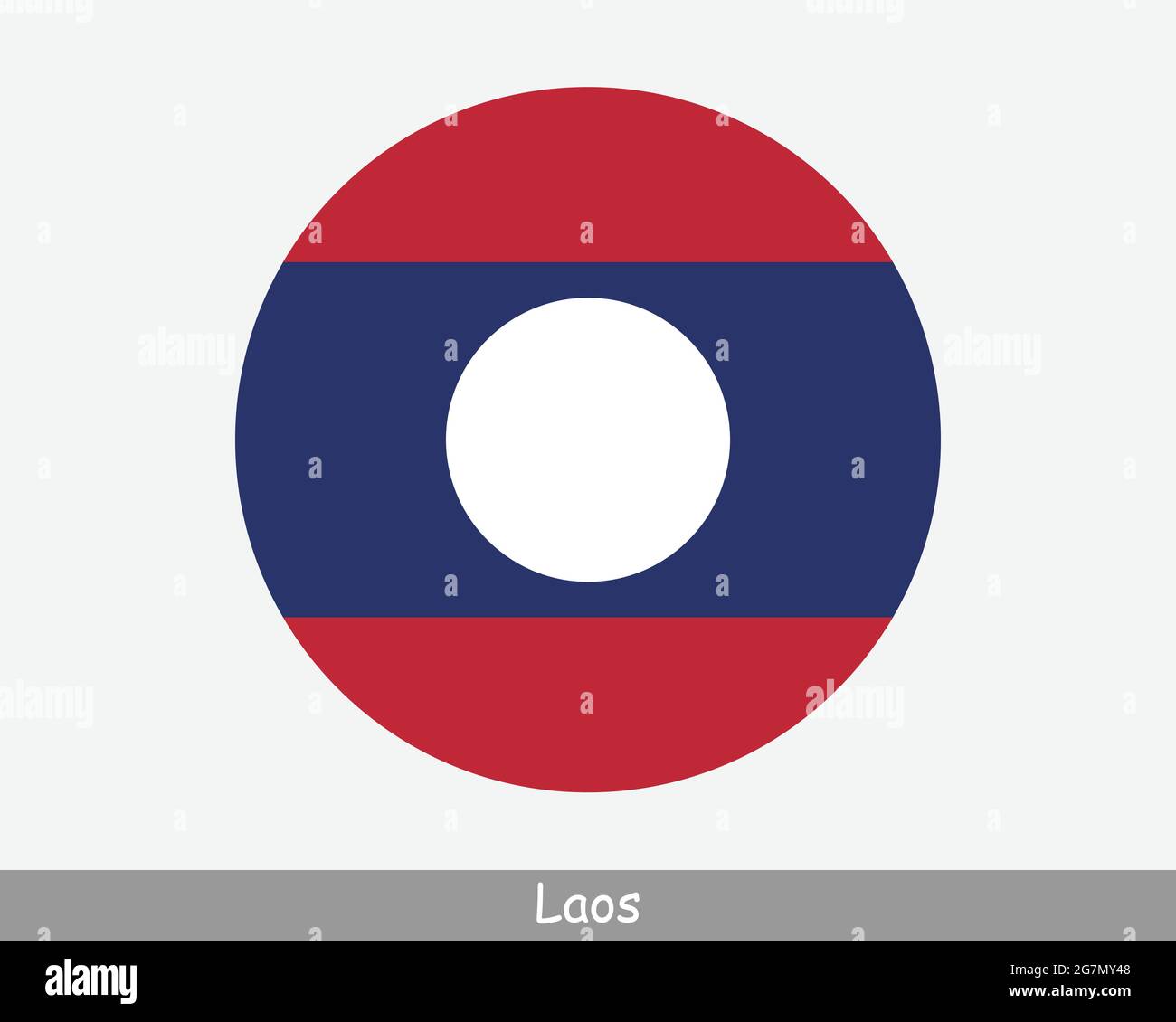 Laos Round Circle Flag. Lao Circular Button Banner Icon. Laotian EPS Vector Stock Vector Image ...