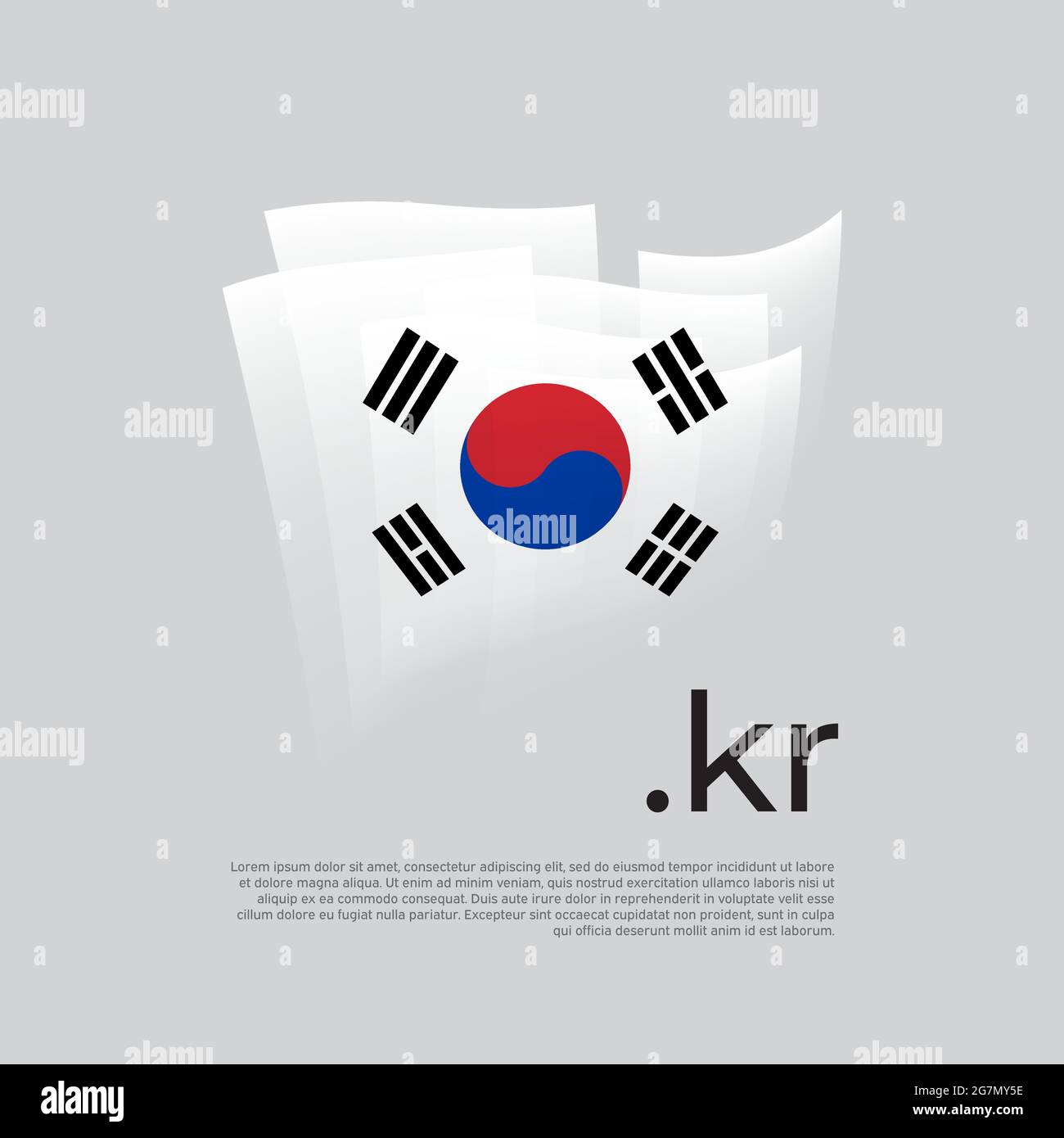 South Korea flag. Vector stylized design national poster on a white ...