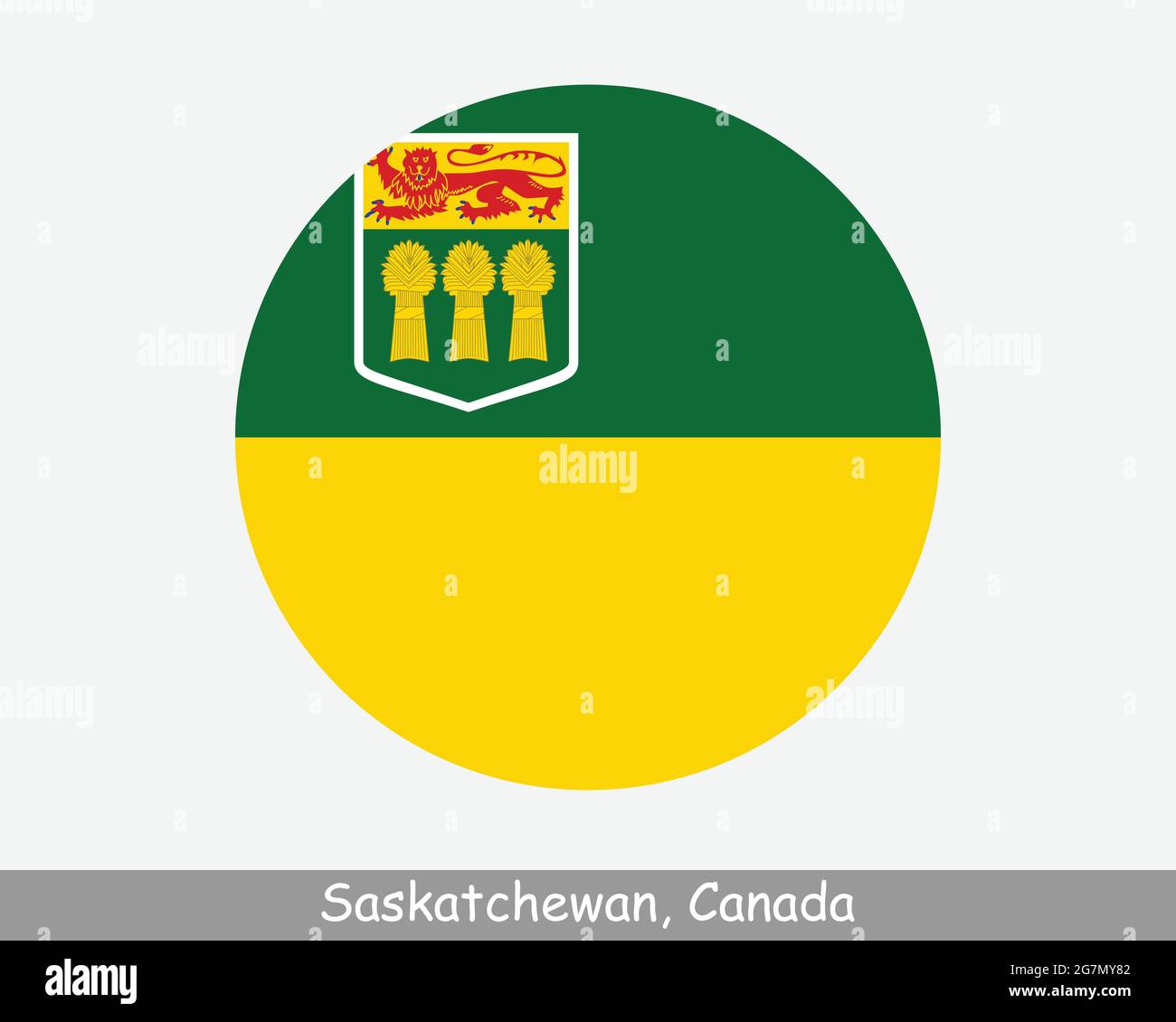 Saskatchewan Canada Round Circle Flag. SK Canadian Province Circular ...