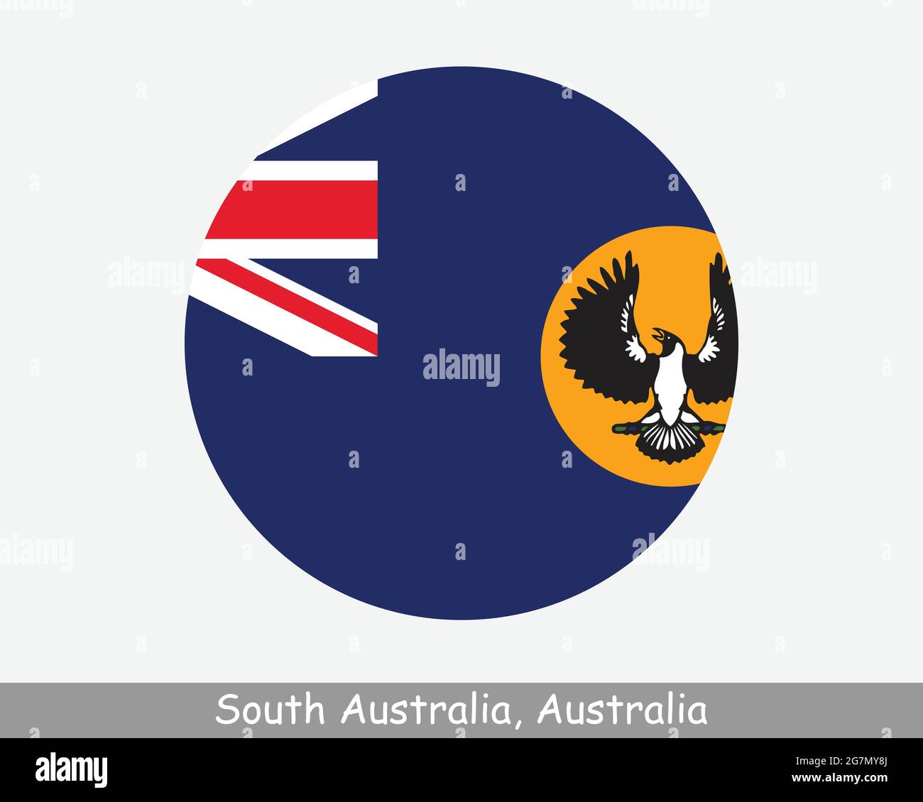 South Australia Australia Round Circle Flag. SA Australian State ...