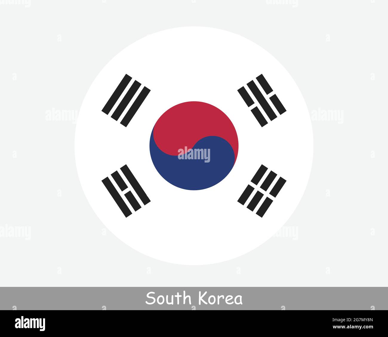 South Korea Round Circle Flag. Korean Circular Button Banner Icon. EPS ...