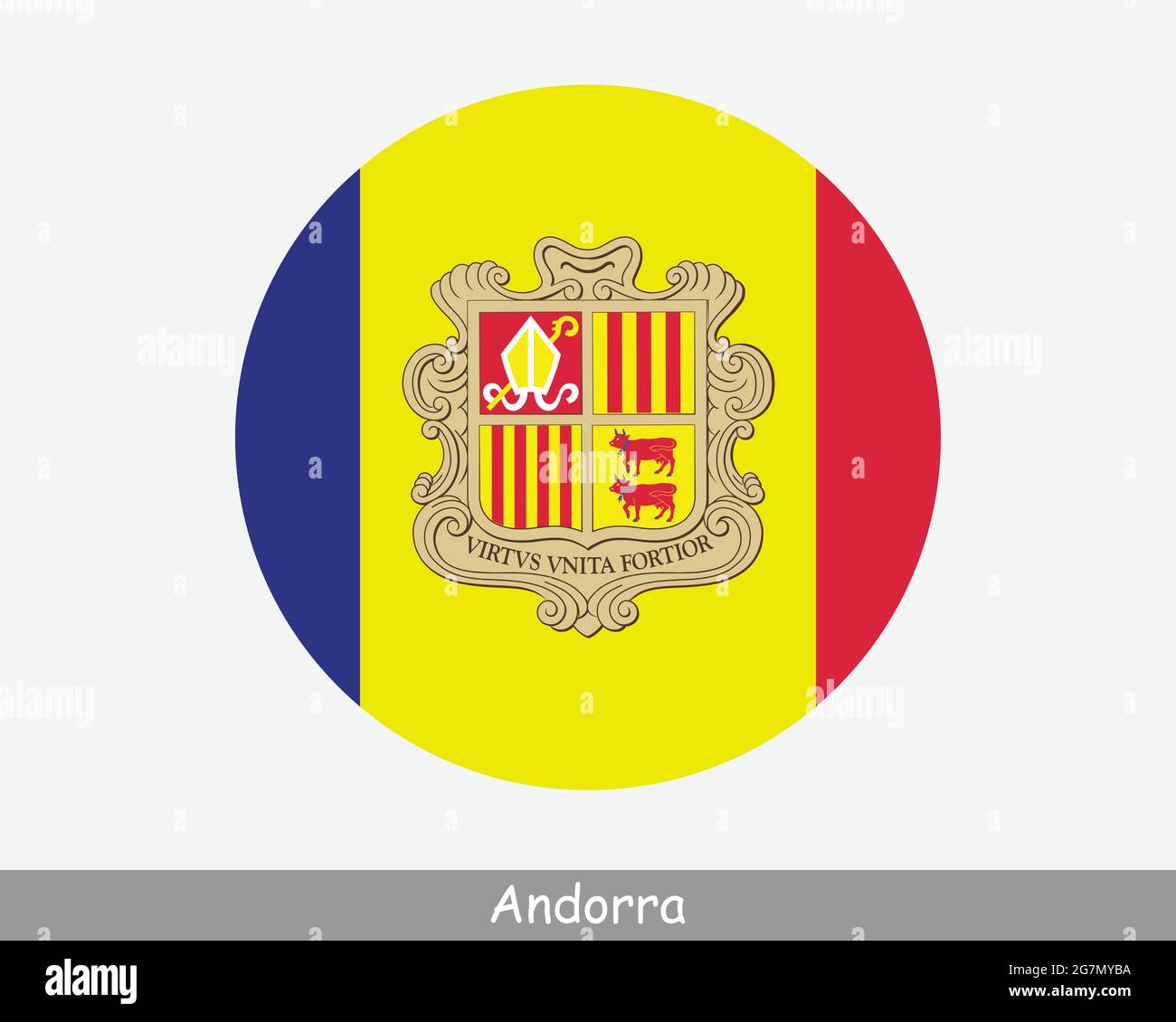 Andorra Round Circle Flag. Andorran Circular Button Banner Icon. EPS ...