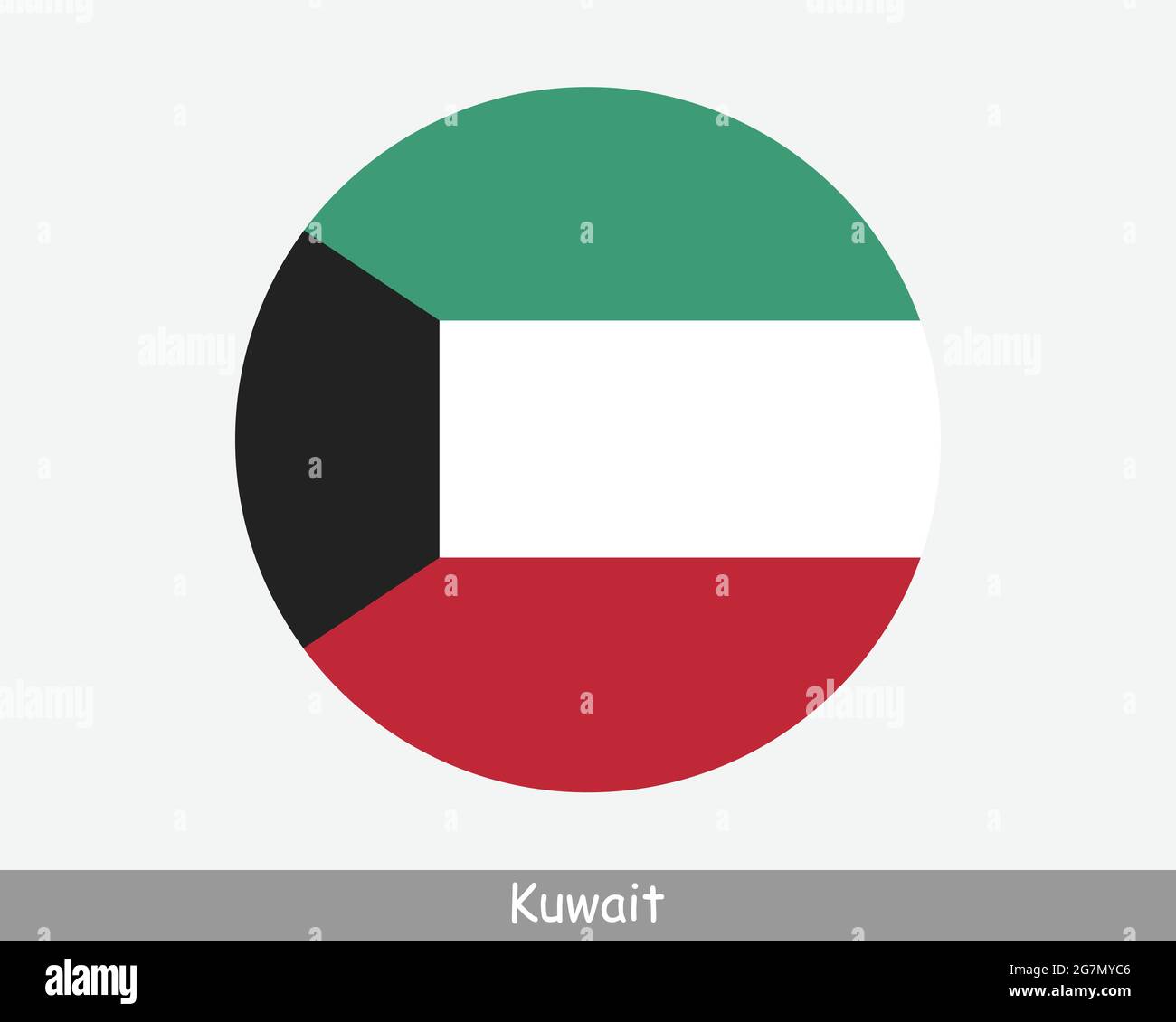 Kuwait Round Circle Flag. Kuwaiti Circular Button Banner Icon. EPS ...