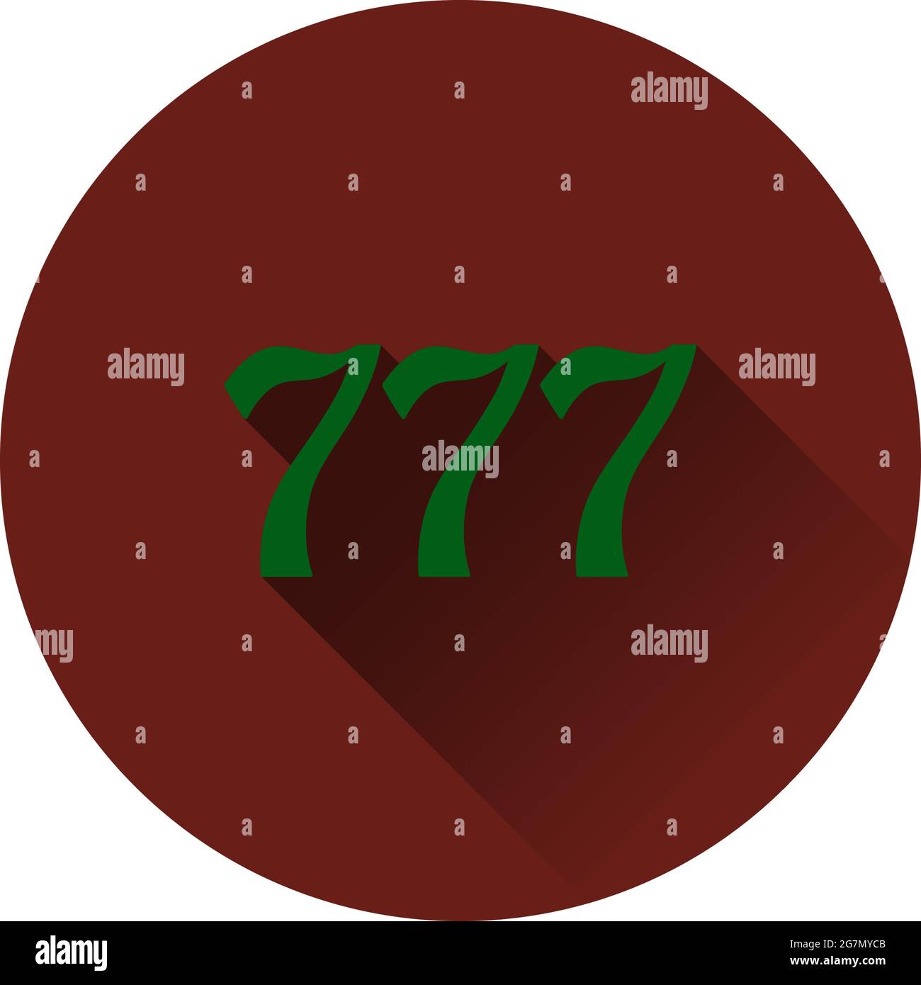777 Icon. Flat Circle Stencil Design With Long Shadow. Vector ...