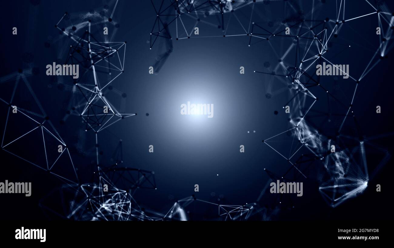 Illustration of blue technology abstract background particle Stock ...