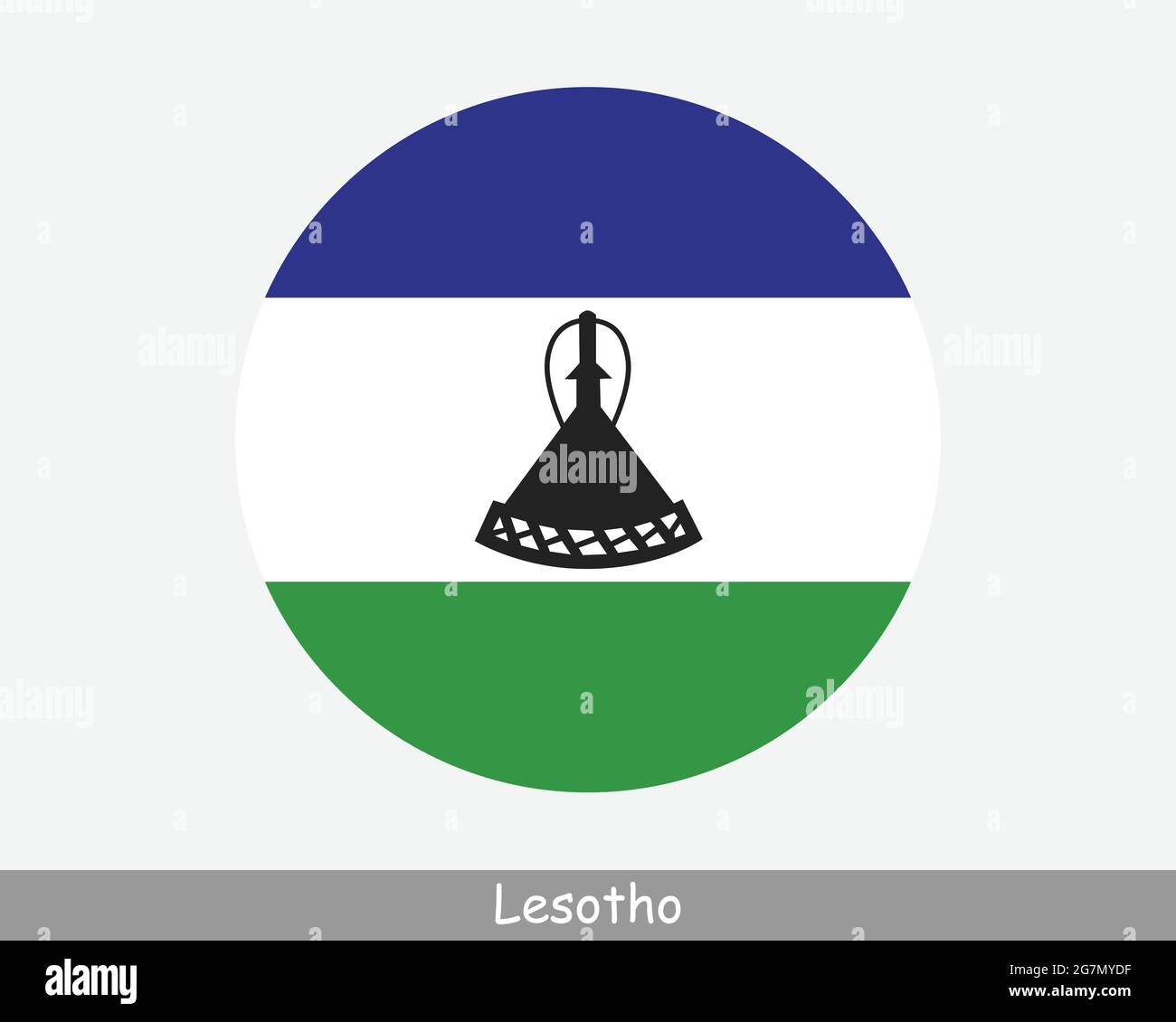 Lesotho Round Circle Flag. Mosotho Circular Button Banner Icon. Basotho EPS Vector Stock Vector ...