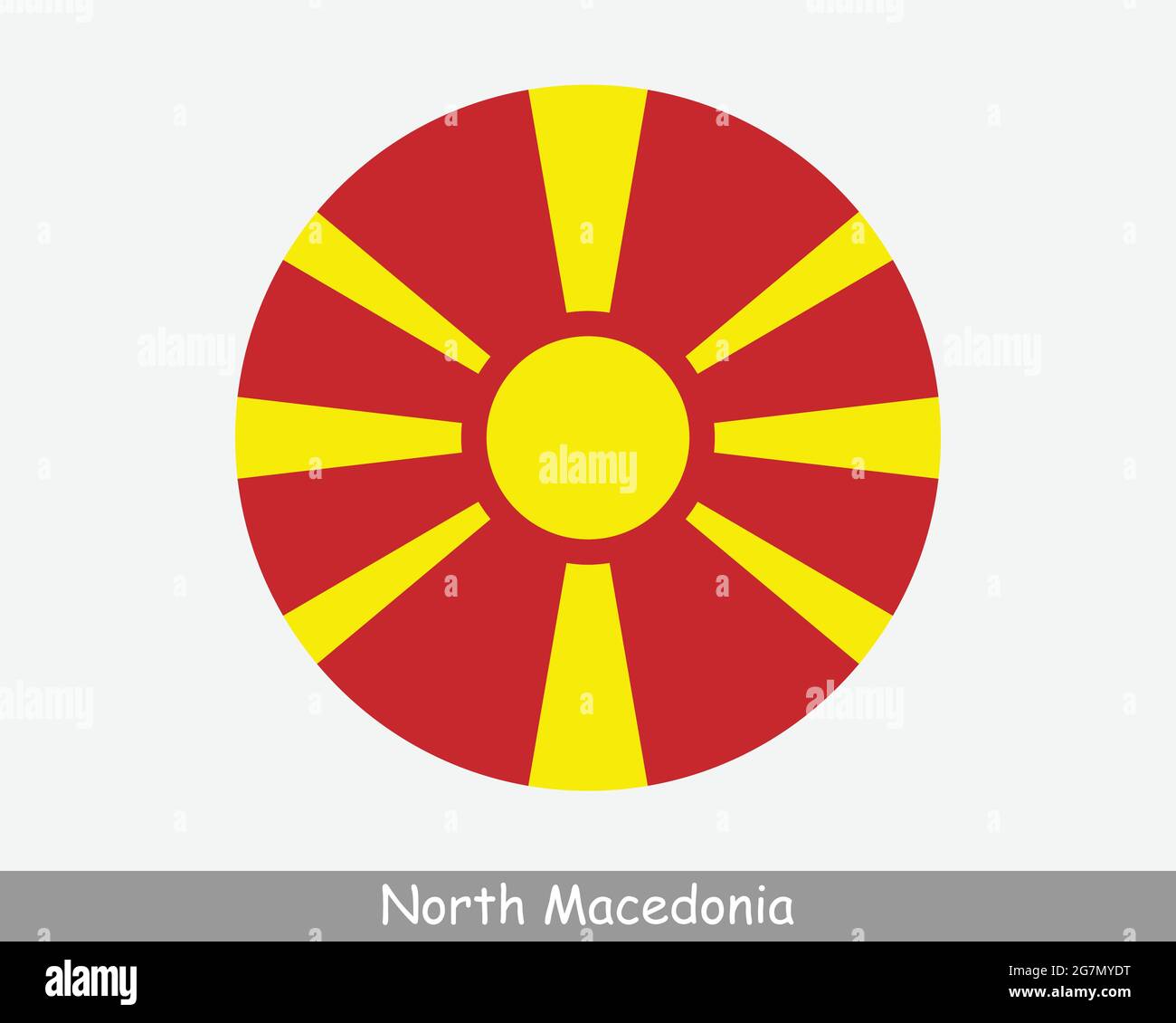 North Macedonia Round Circle Flag. Macedonian Circular Button Banner ...