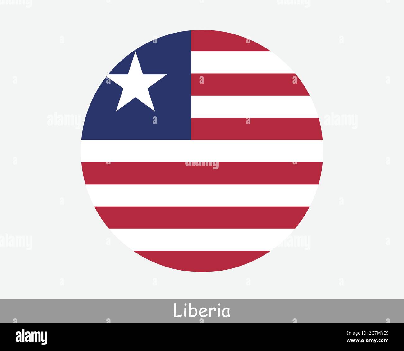 Liberia Round Circle Flag. Liberian Circular Button Banner Icon. EPS ...