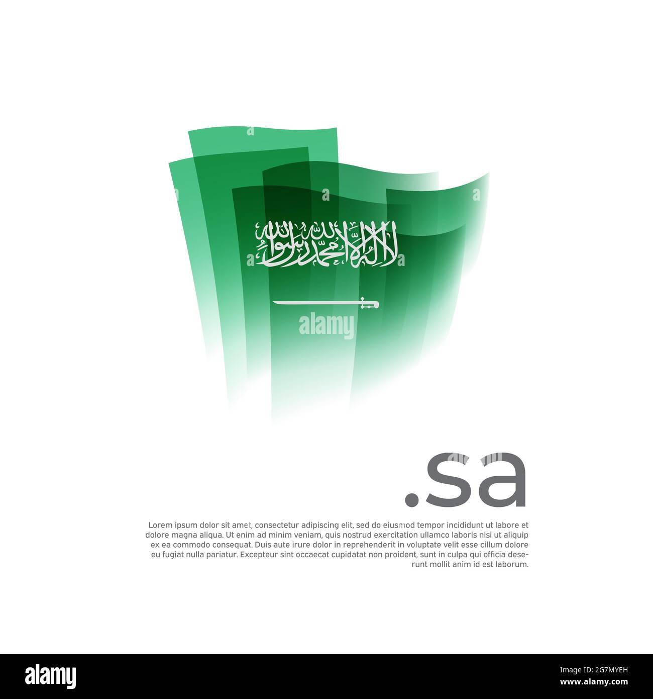 Saudi Arabia flag. Stripes colors of the saudi arabian flag on a white ...