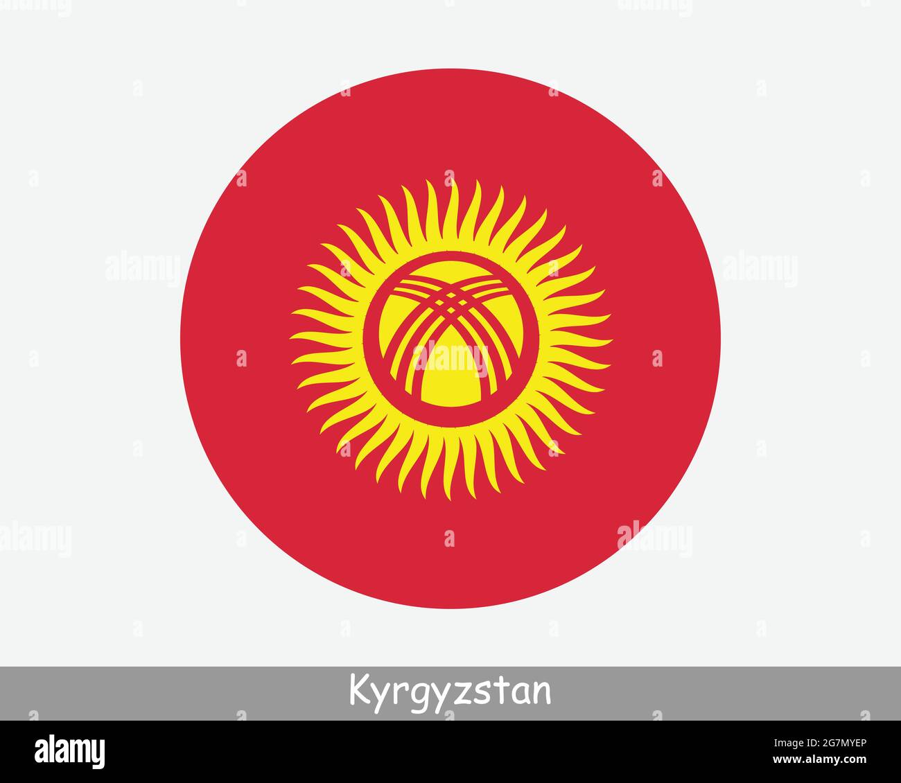Kyrgyzstan Round Circle Flag. Kyrgyzstani Kyrgyz Circular Button Banner Icon. EPS Vector Stock ...