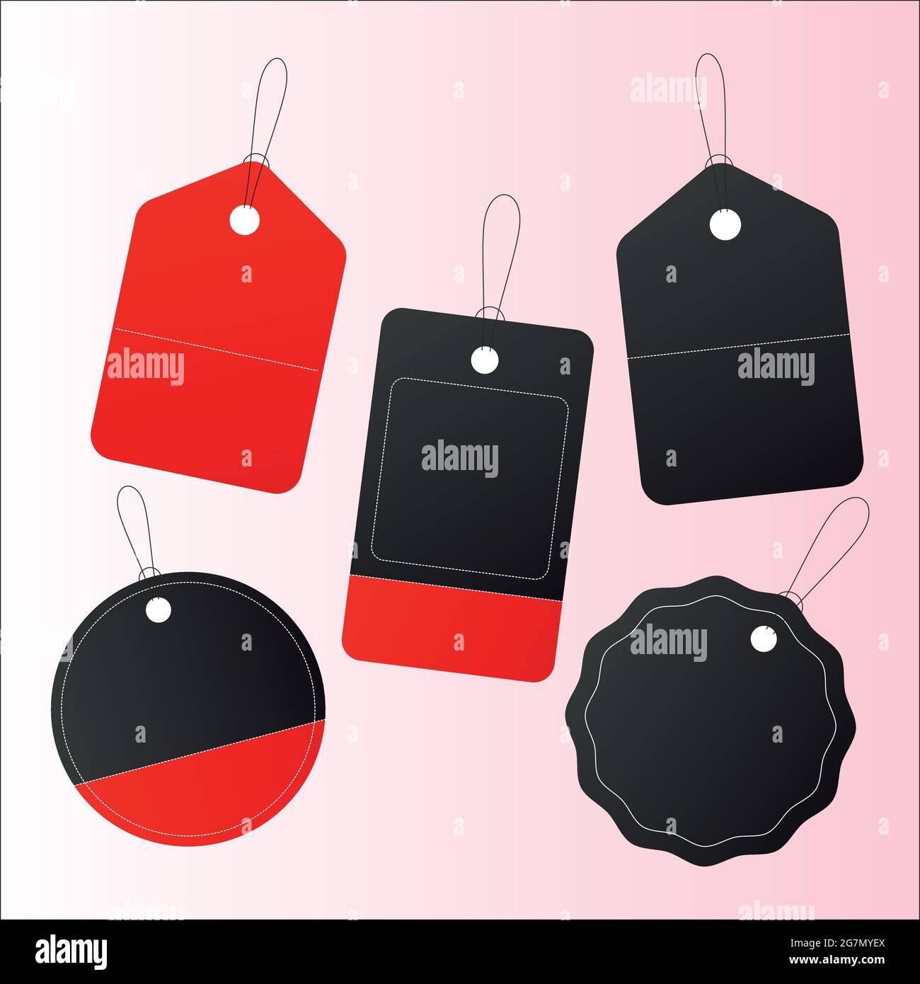 Set of sale tags and stickers, label template. Discount and price tags ...