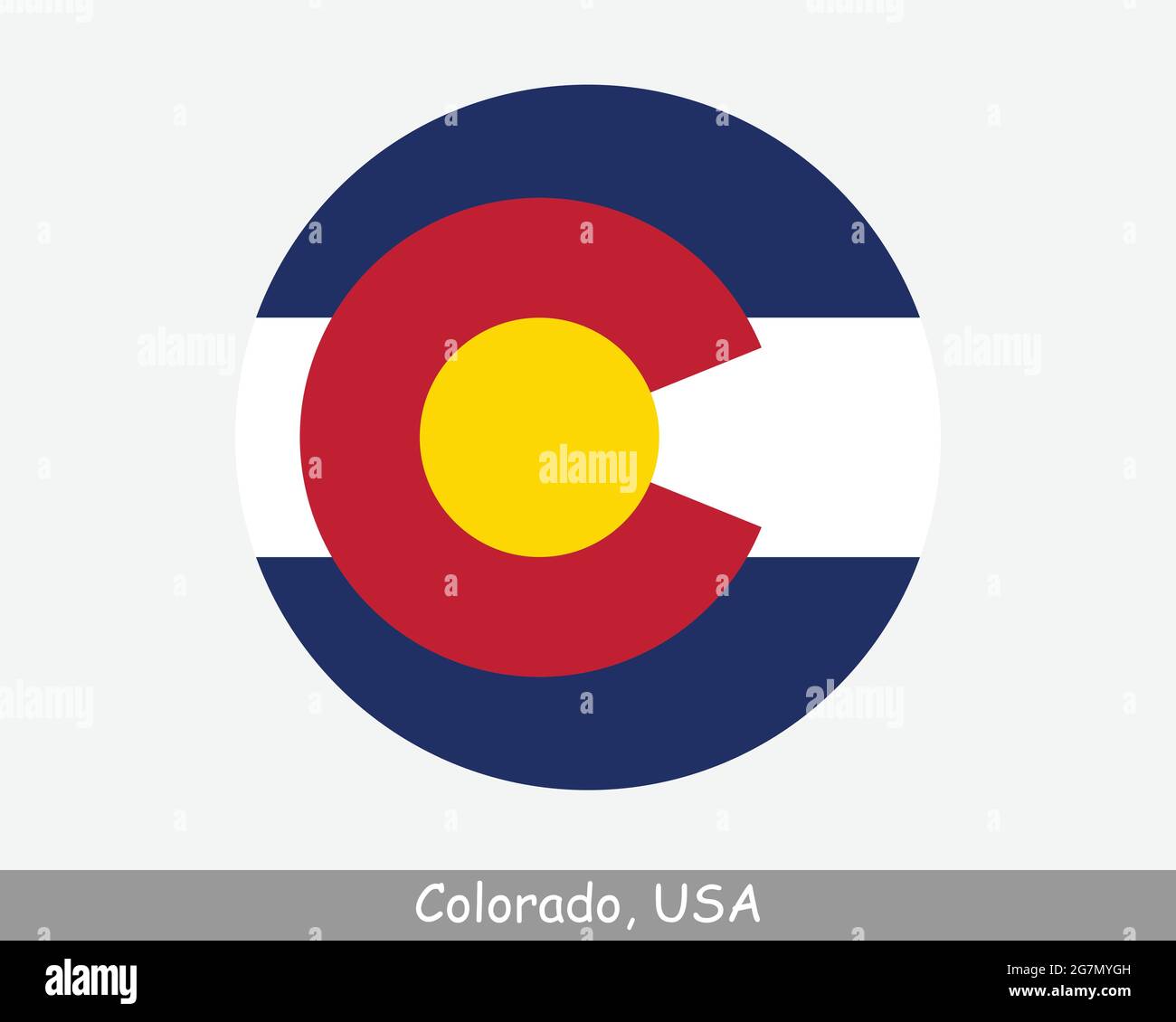 Colorado Round Circle Flag. CO USA State Circular Button Banner Icon ...