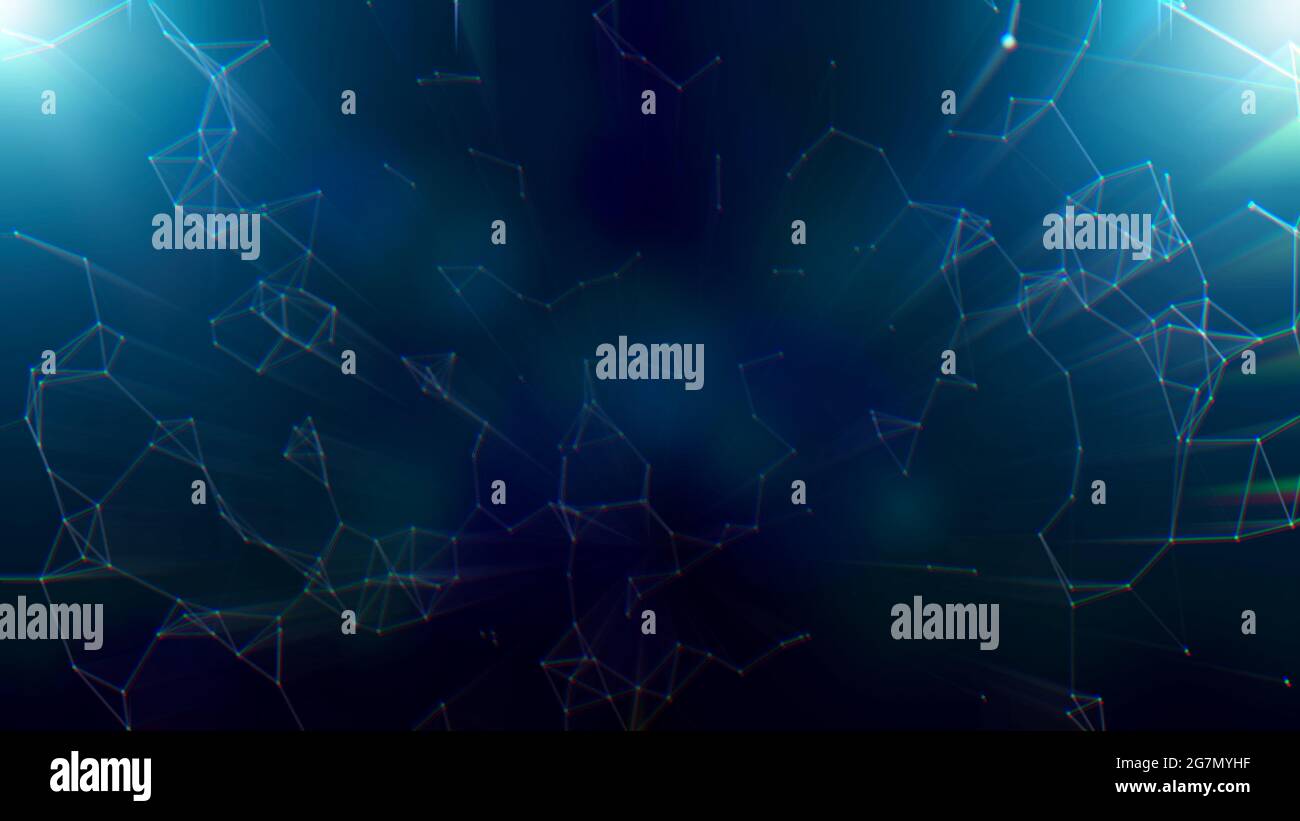 Illustration of blue technology abstract background particle Stock ...