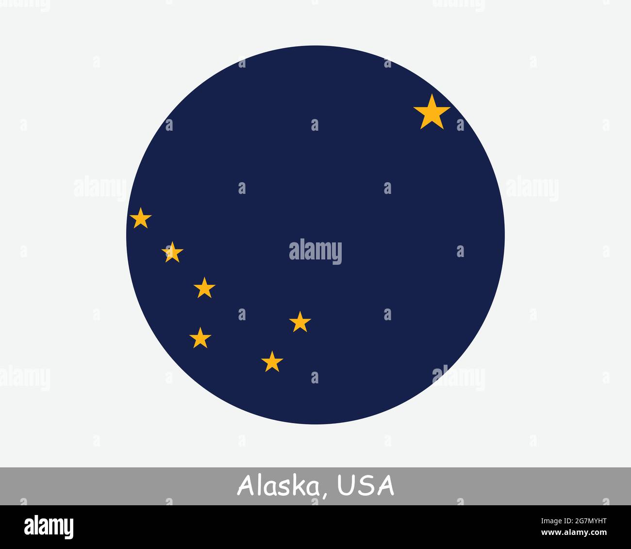 Alaska Round Circle Flag. AK USA State Circular Button Banner Icon ...