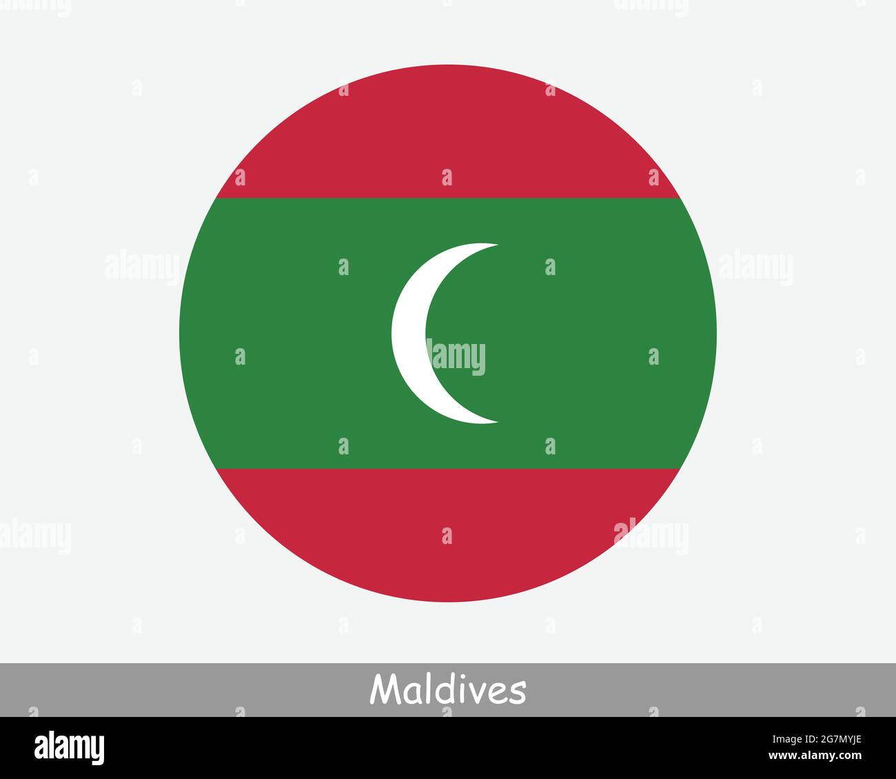 Maldives Round Circle Flag. Maldivian Circular Button Banner Icon. EPS ...