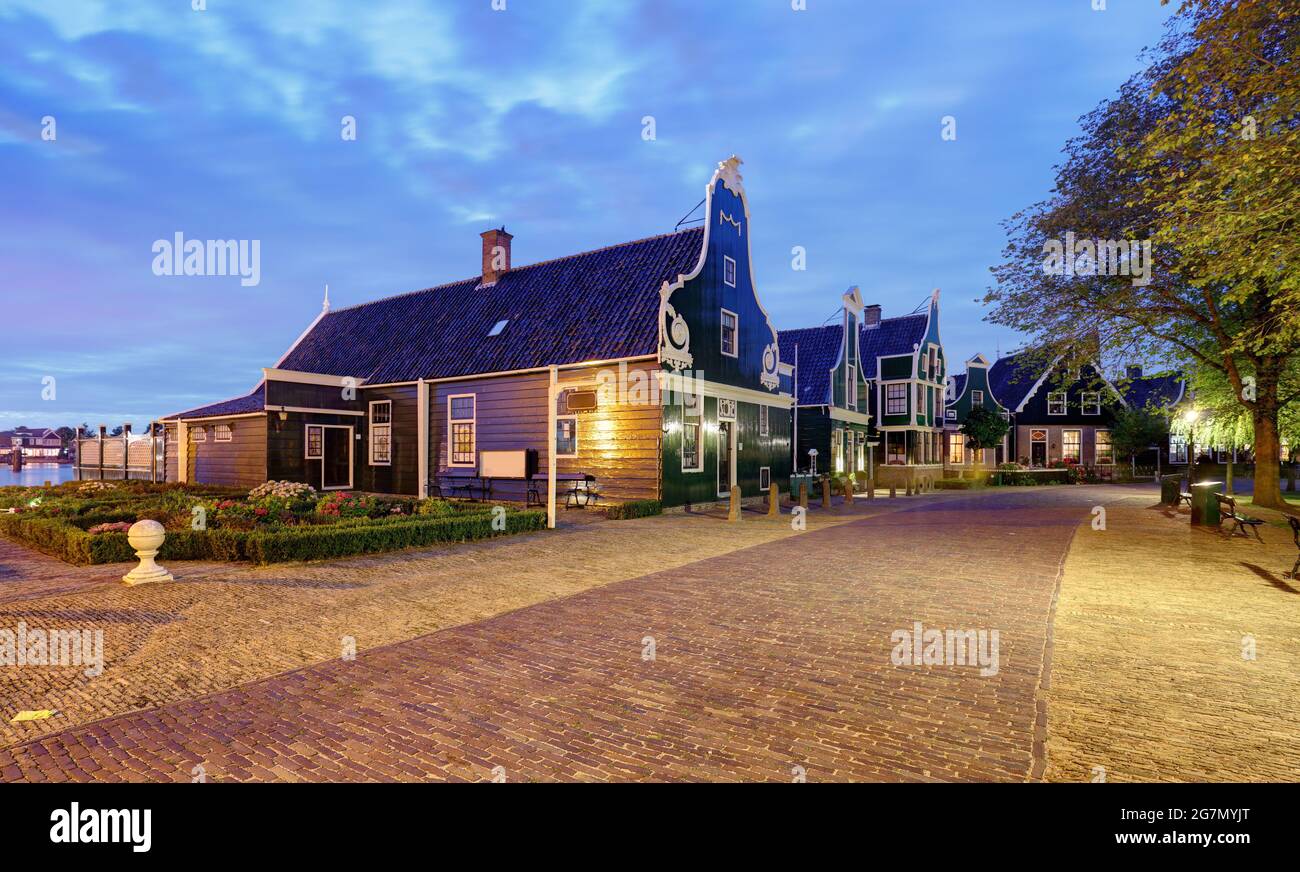 Netherlands rural landscape at night with house Stock Photo - Alamy