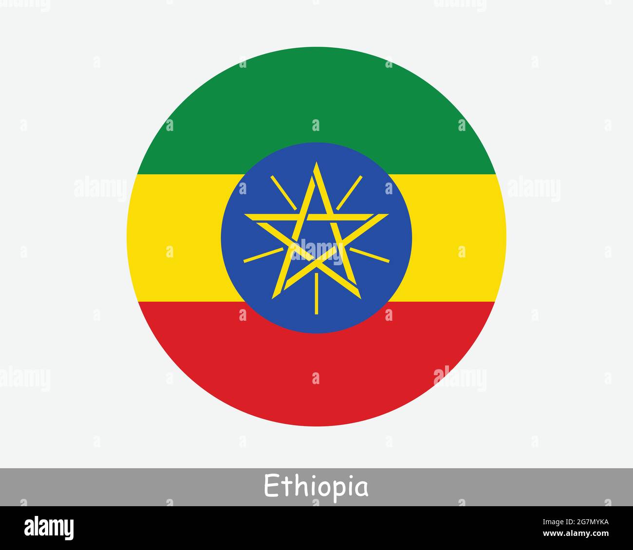 Ethiopia Round Circle Flag. Ethiopian Circular Button Banner Icon. EPS Vector Stock Vector Image ...