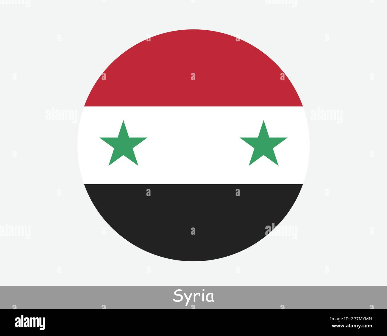 Syria Round Circle Flag. Syrian Circular Button Banner Icon. EPS Vector ...