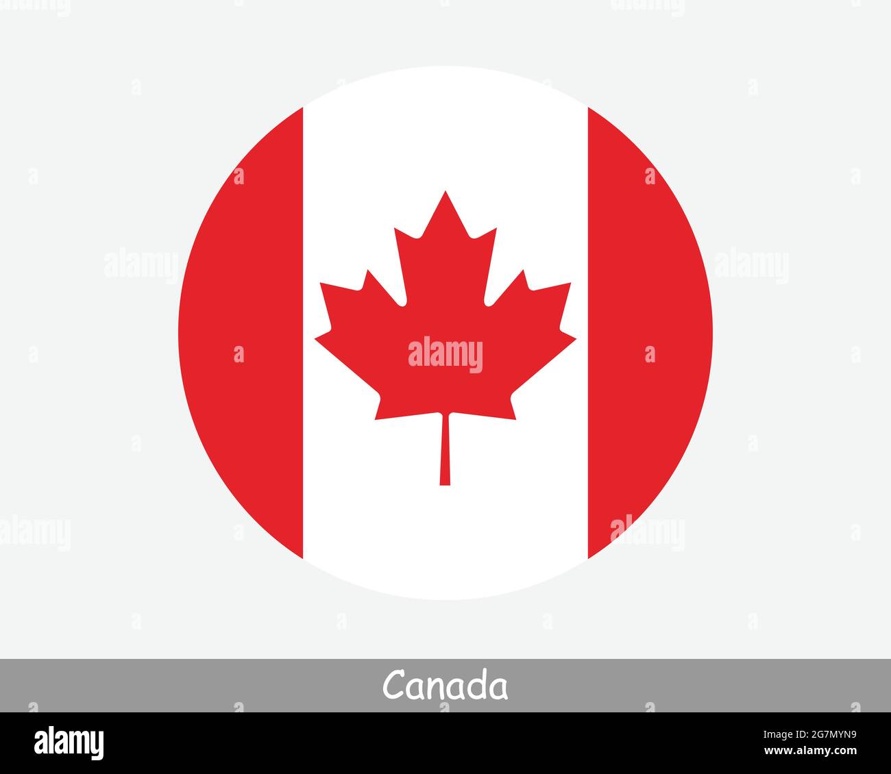 Canada Round Circle Flag. Canadian Circular Button Banner Icon. EPS ...