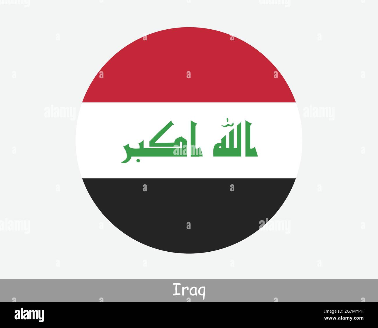 Iraq Round Circle Flag. Iraqi Circular Button Banner Icon. EPS Vector ...