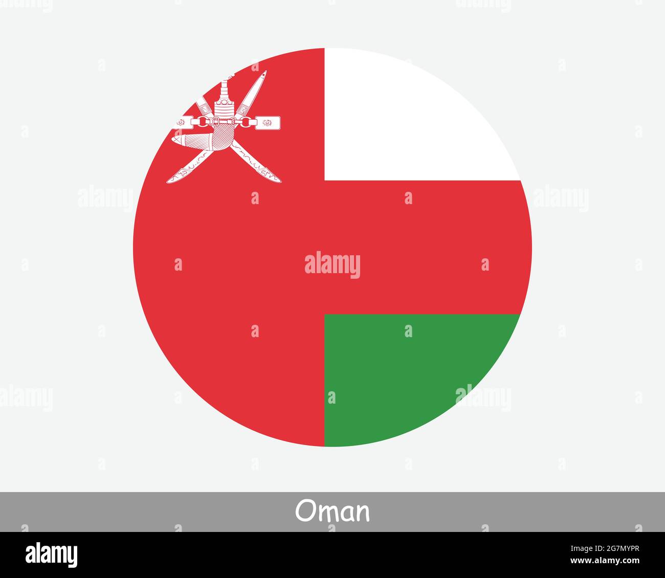 Oman Round Circle Flag Omani Circular Button Banner Icon Eps Vector