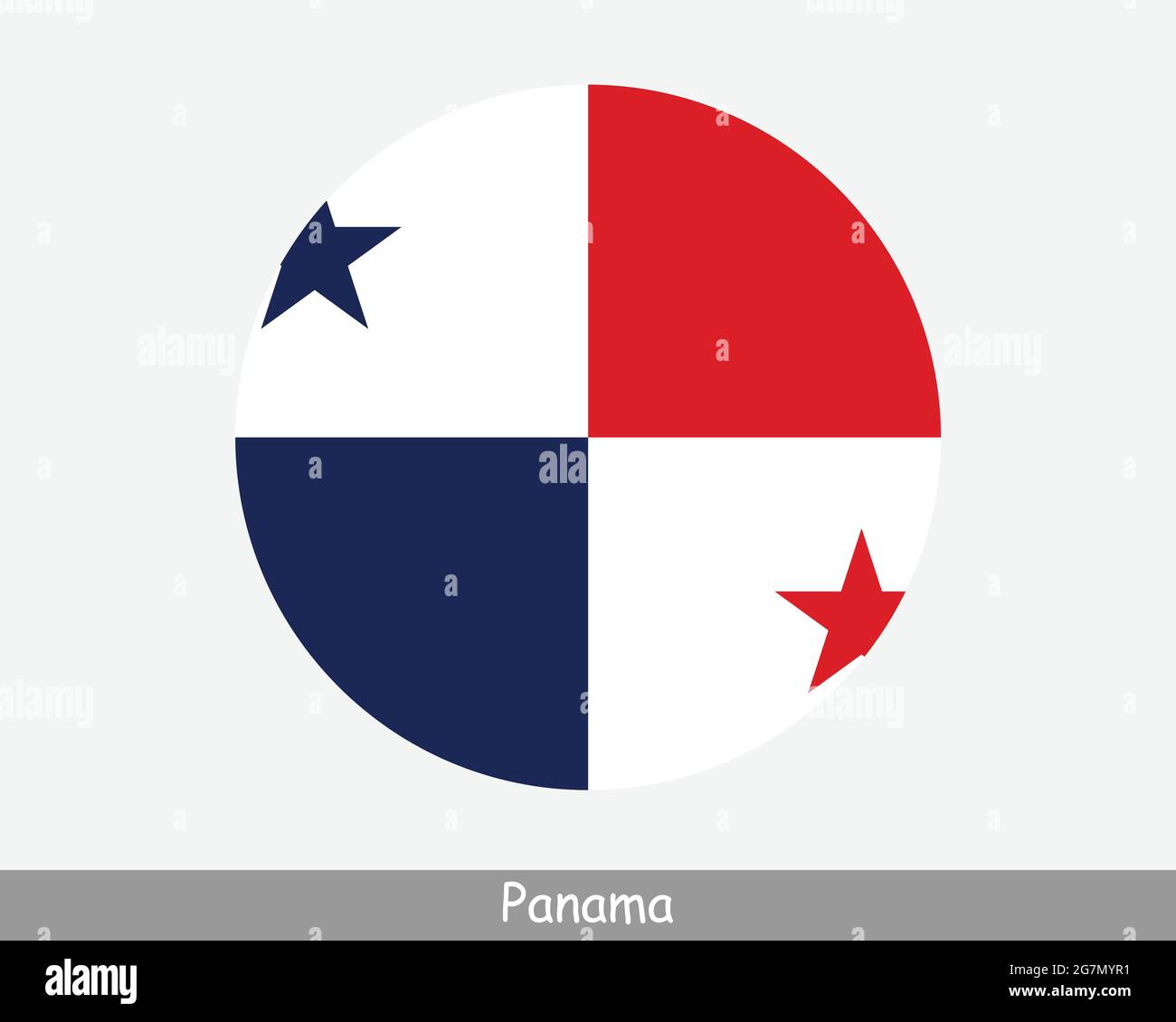 Panama Round Circle Flag. Panamanian Circular Button Banner Icon. EPS ...