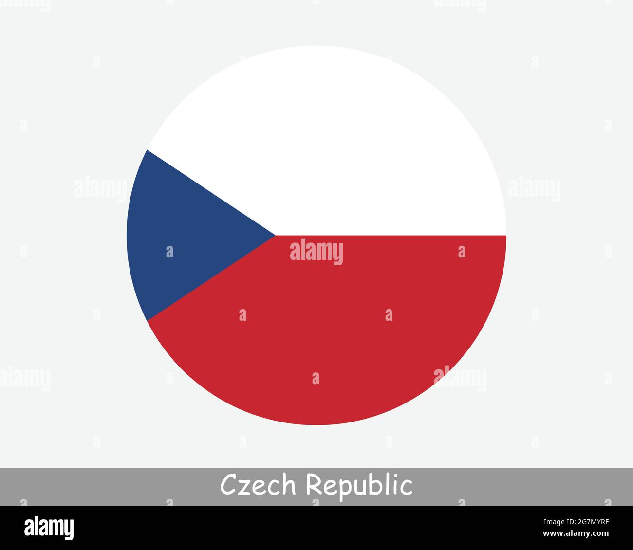 Czech Republic Round Circle Flag. Czechia Circular Button Banner Icon ...