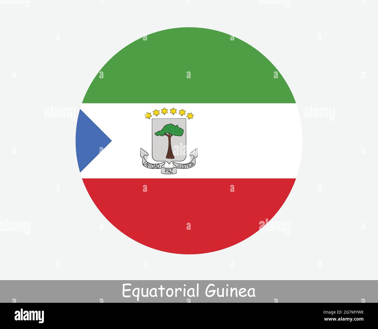 Equatorial Guinea Round Circle Flag. Equatoguinean Circular Button Banner Icon. EPS Vector Stock ...