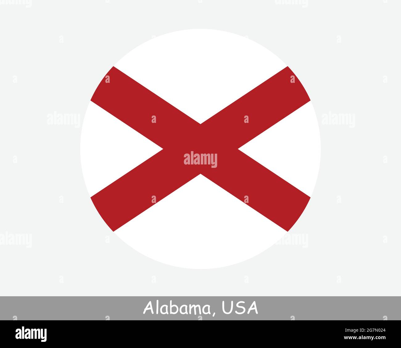Alabama Round Circle Flag. AL USA State Circular Button Banner Icon ...