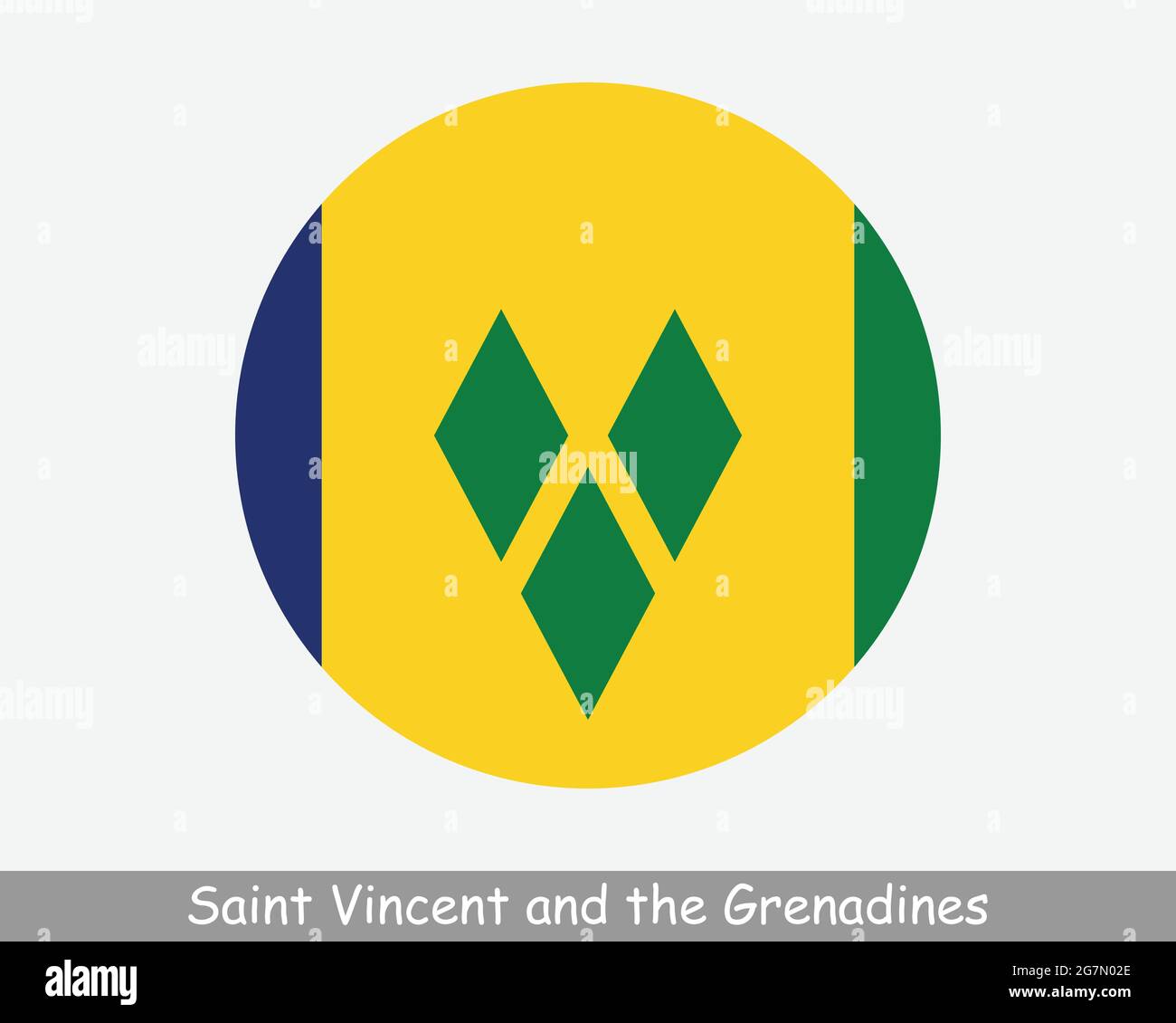 Saint Vincent and the Grenadines Round Circle Flag. Saint Vincentian ...