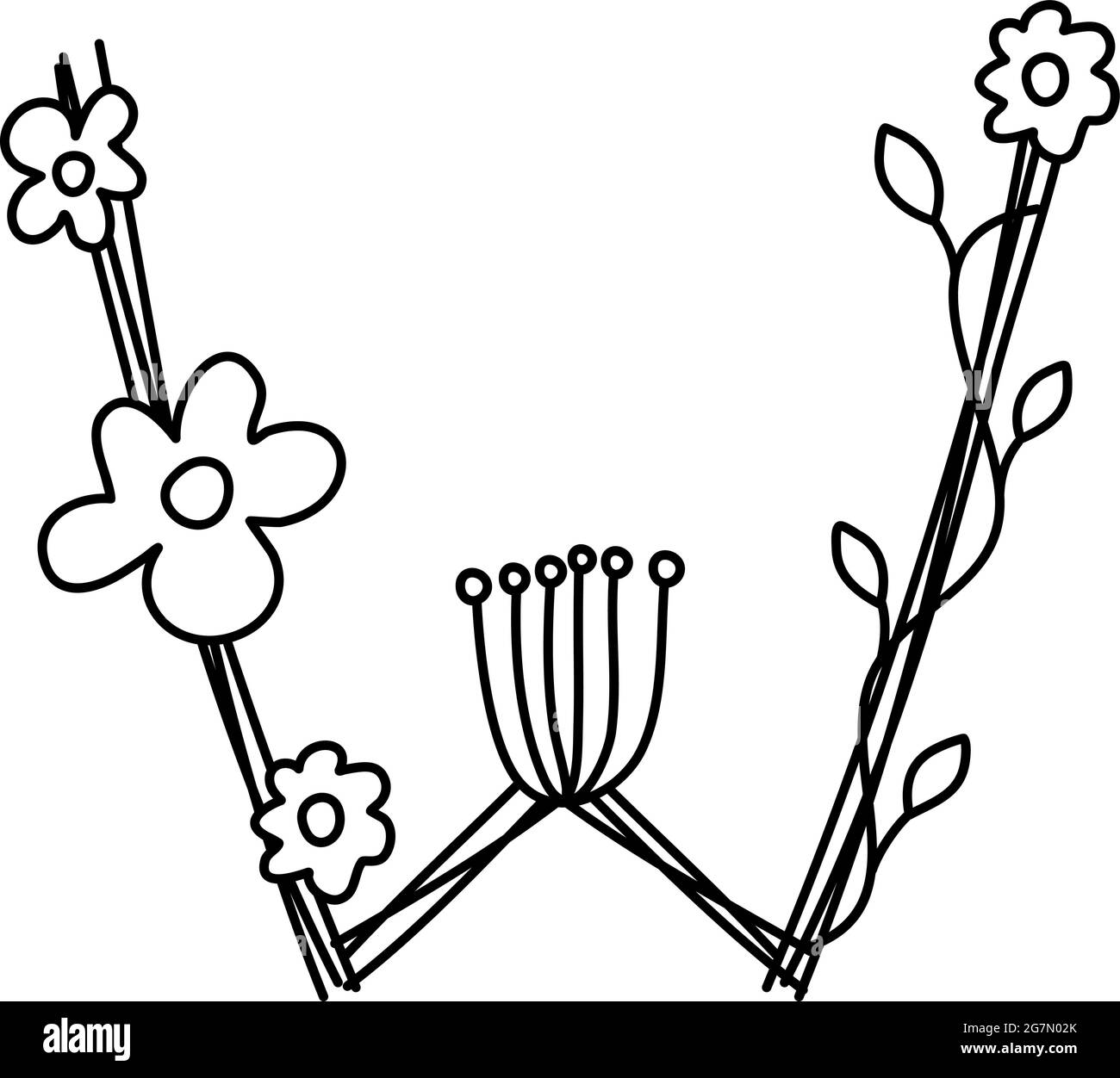 Vintage floral bold Letter W logo spring. Classic Summer Letter Design ...