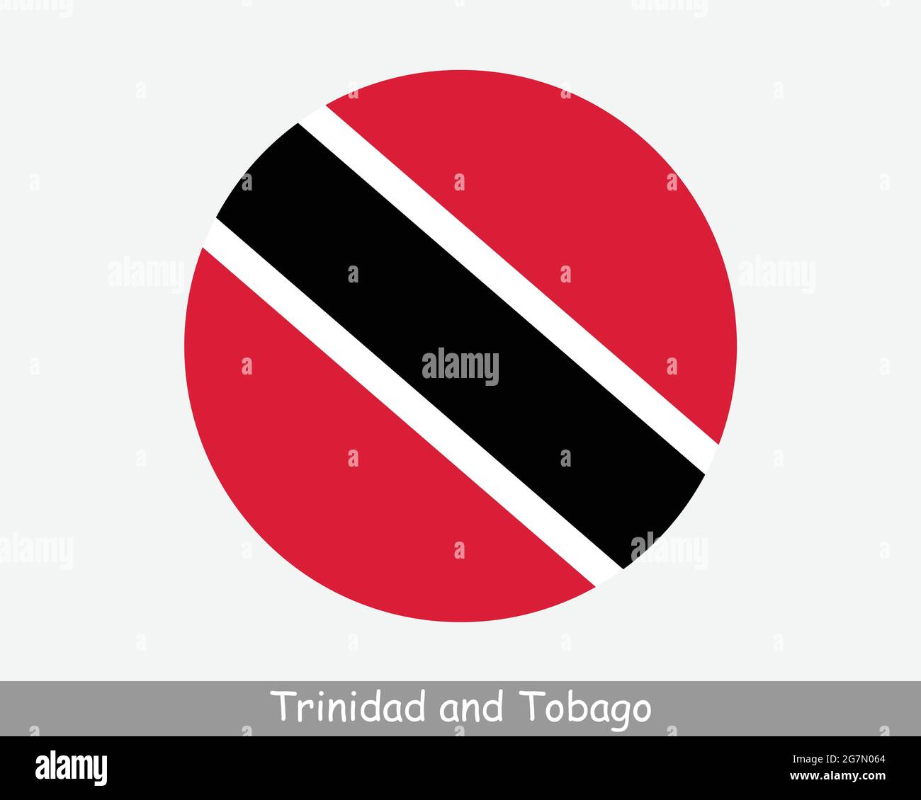 Trinidad and Tobago Round Circle Flag. Trinidadian and Tobagonian Circular Button Banner Icon ...