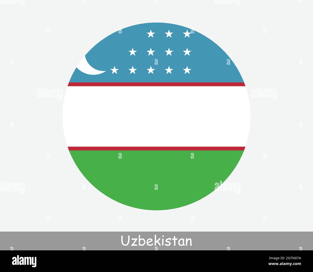 Uzbekistan Round Circle Flag. Uzbekistani Circular Button Banner Icon. Uzbek Flag EPS Vector ...