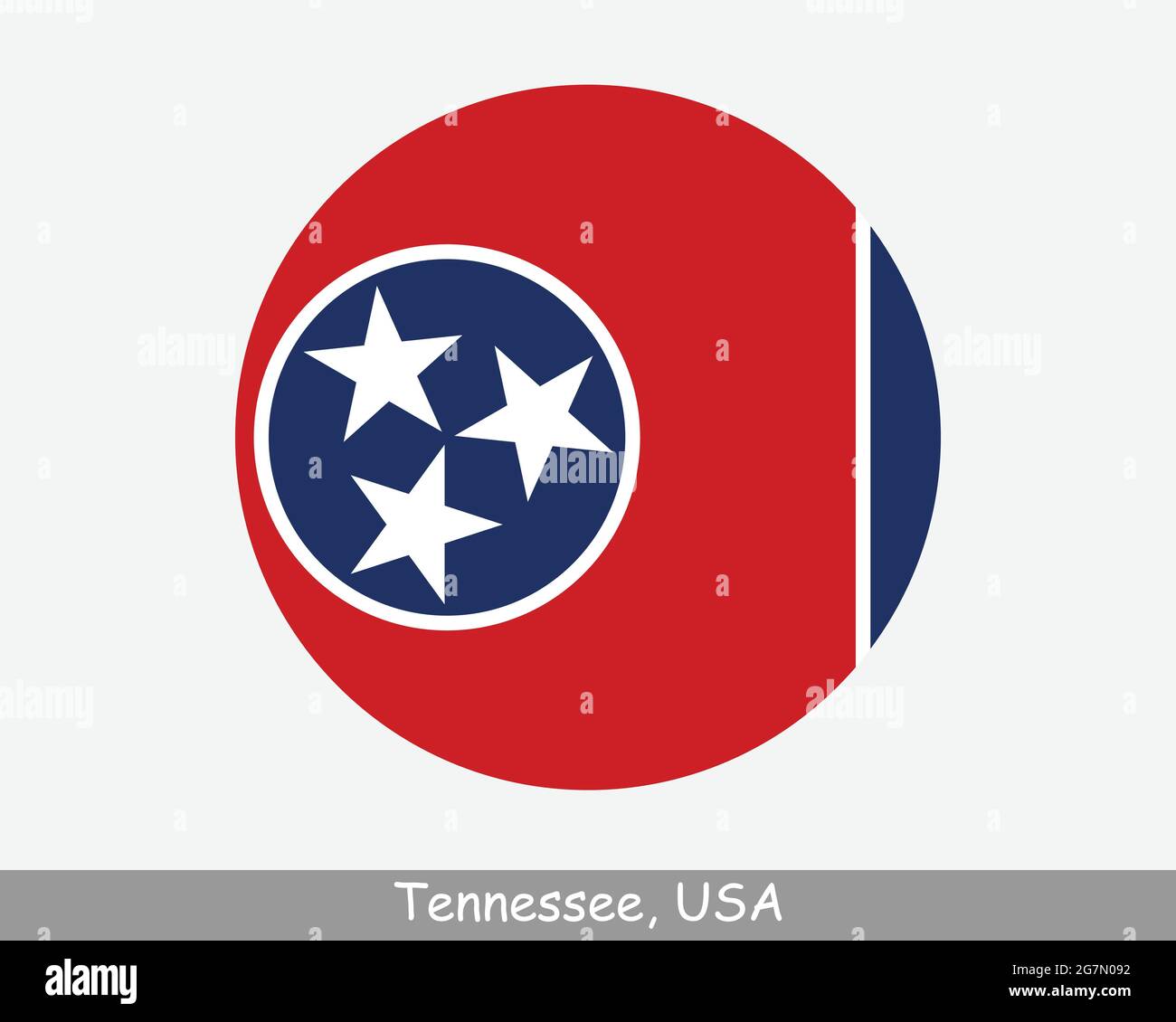 Tennessee Round Circle Flag. TN USA State Circular Button Banner Icon ...