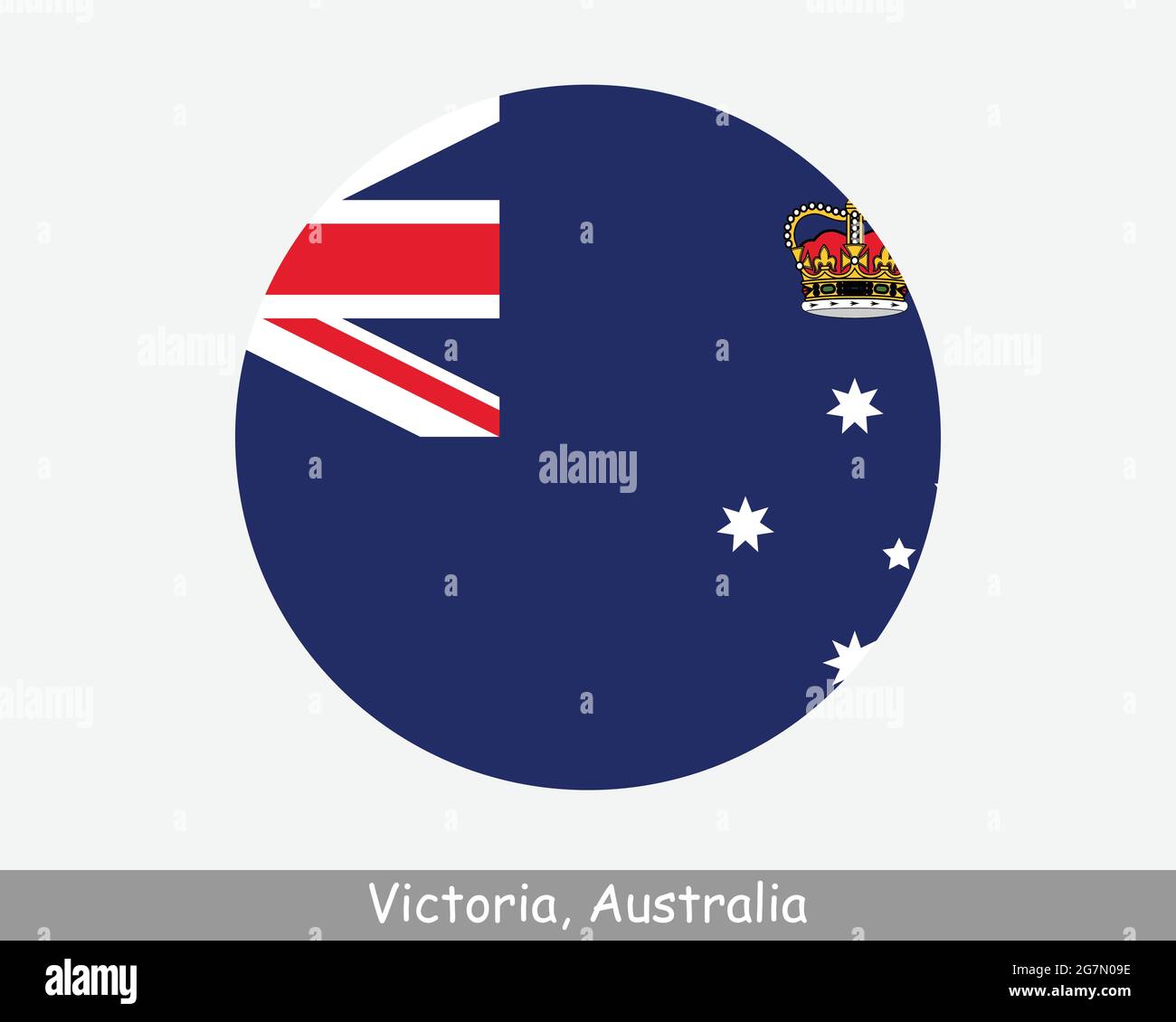 Victoria Australia Round Circle Flag. Vic Australian State Circular Button Banner Icon. The ...