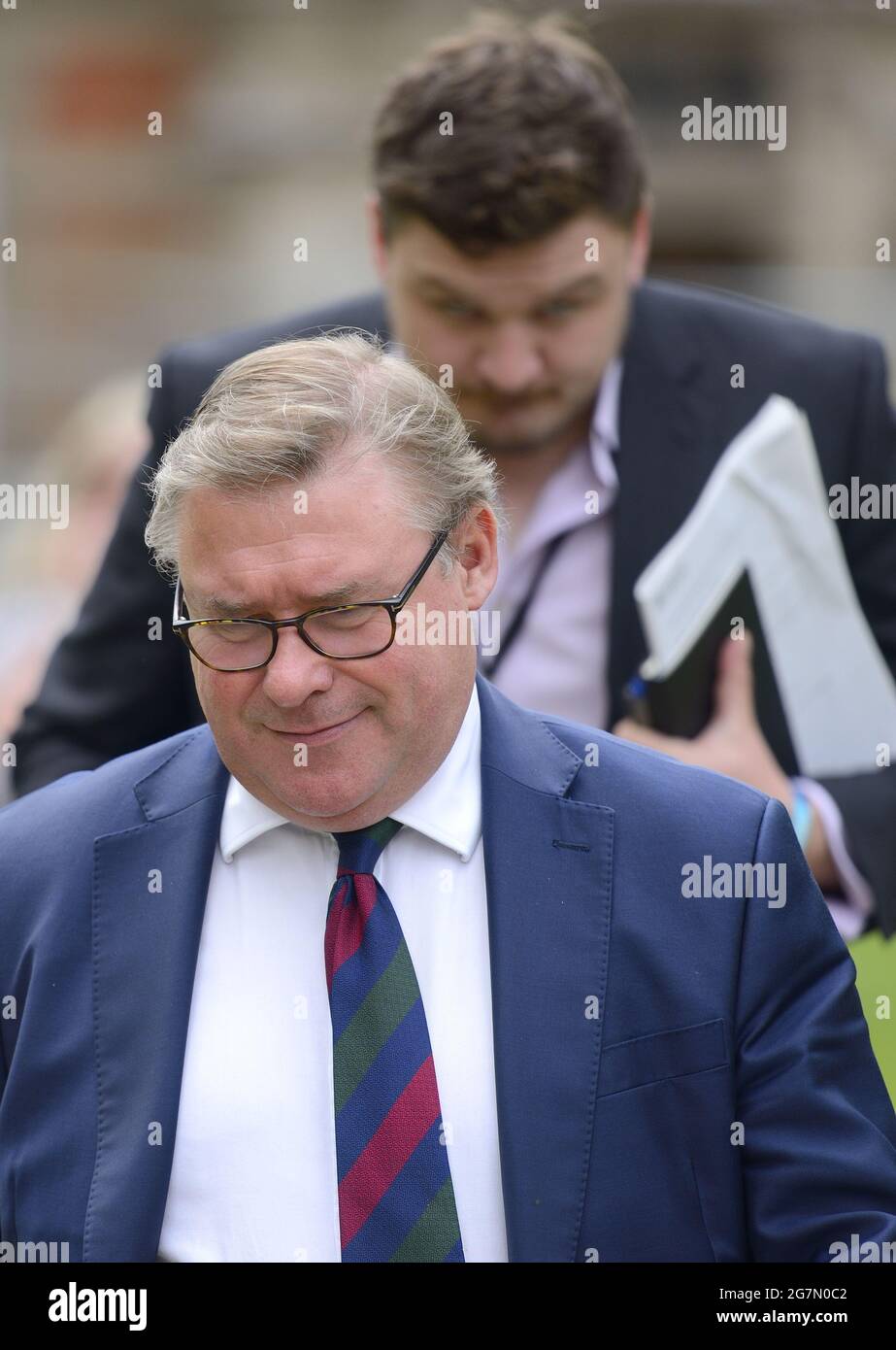 Mark Francois MP (Con: Rayleigh and Wickford) walking across College ...