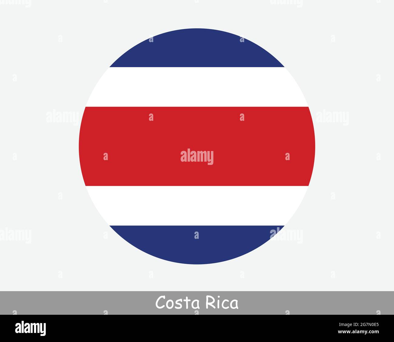 Costa Rica Round Circle Flag. Costa Rican Circular Button Banner Icon ...