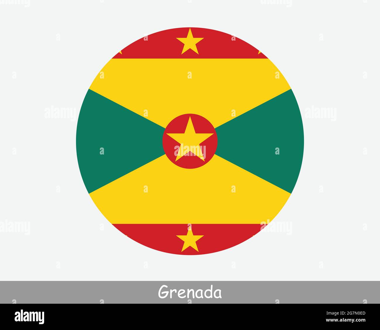 Grenada Round Circle Flag. Grenadian Circular Button Banner Icon. EPS ...