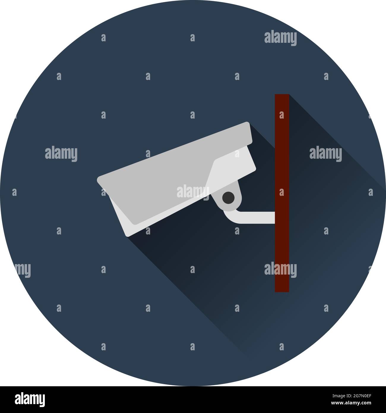 Security Camera Icon. Flat Circle Stencil Design With Long Shadow ...